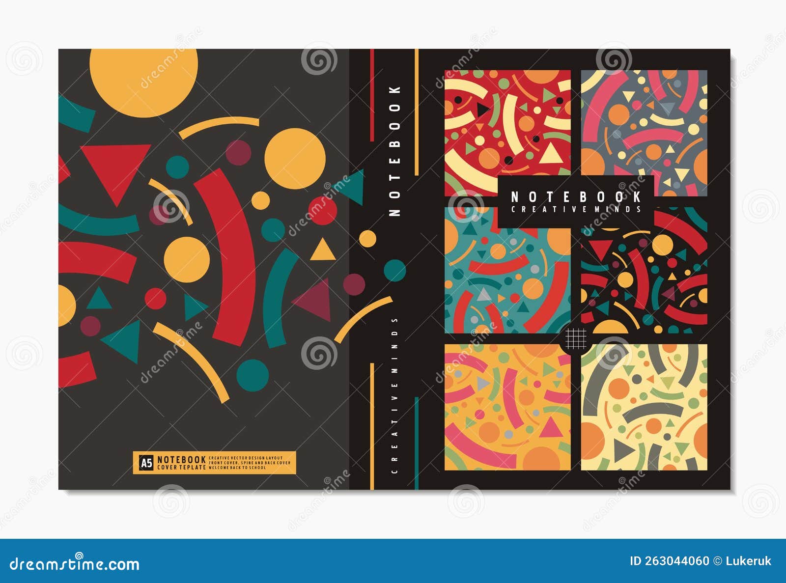 Notebook Colorful Abstract Cover Design Template Stock Vector ...