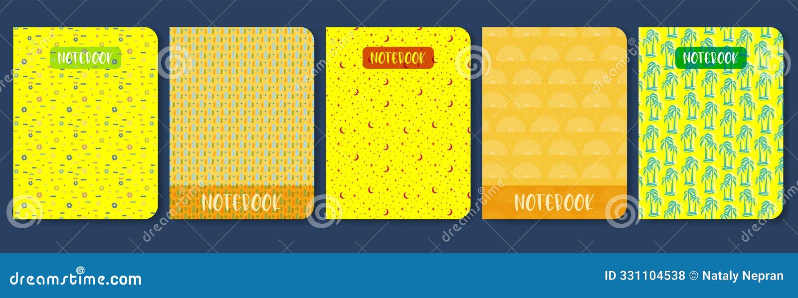 Notebook with Colorful Doodle Pattern for Kids. Diary Cover Page Design ...