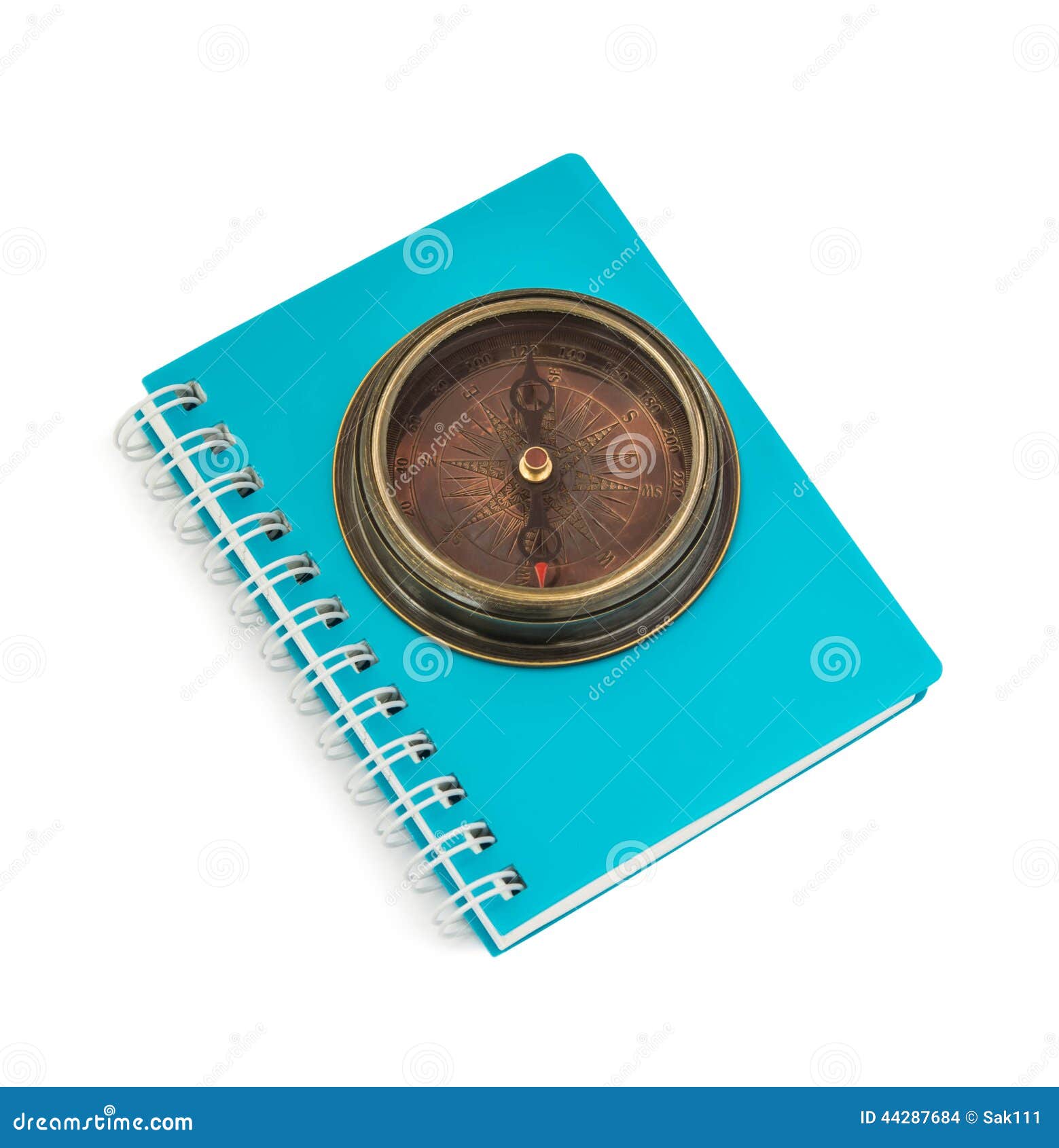 Notebook with Compass on White Background Stock Photo - Image of ...