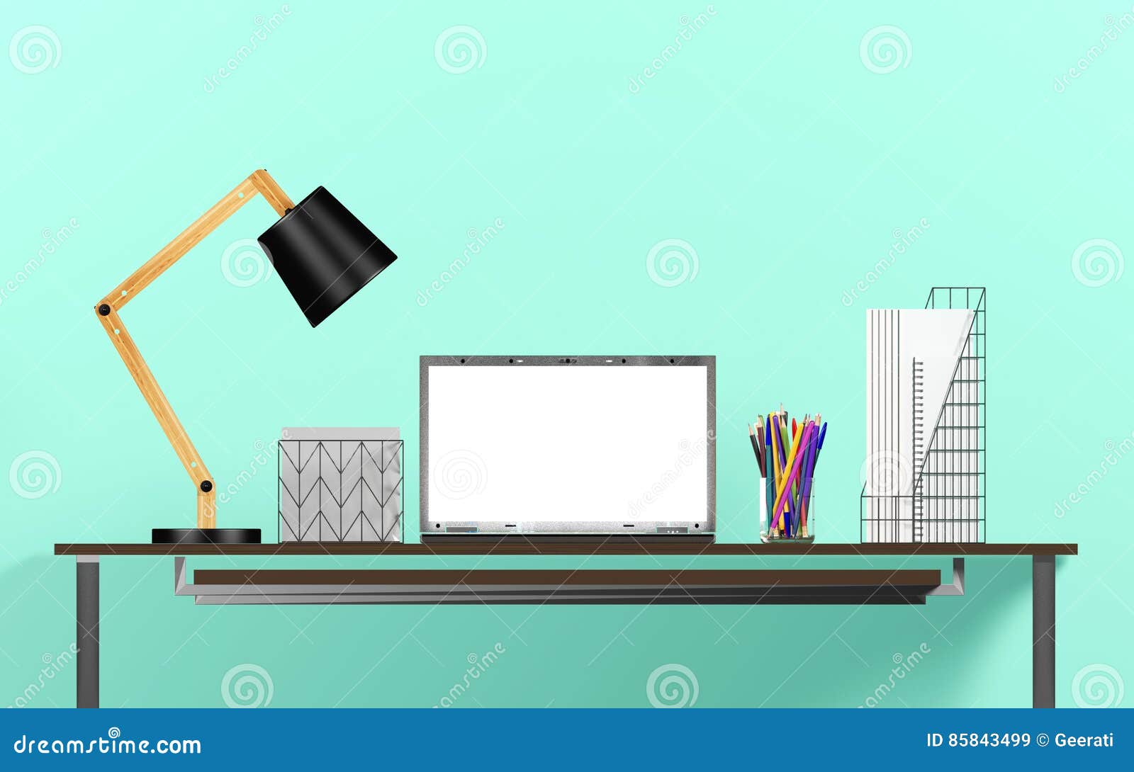 Notebook Computer Display For Mock Up On Working Table Royalty-Free Stock Photography ...