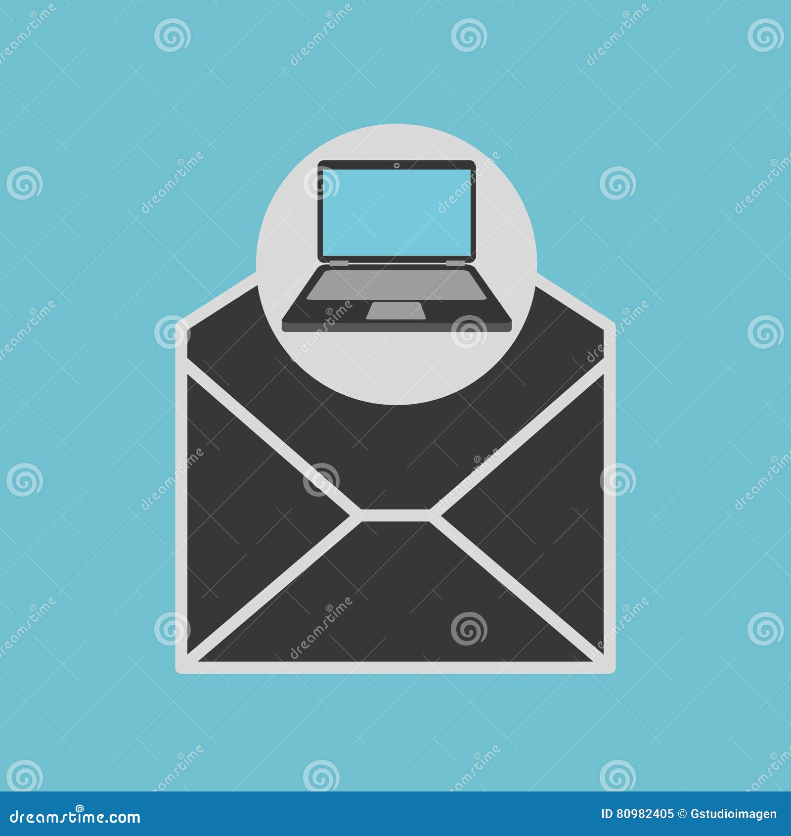 Notebook Computer Envelope Email Mail Stock Vector - Illustration of ...