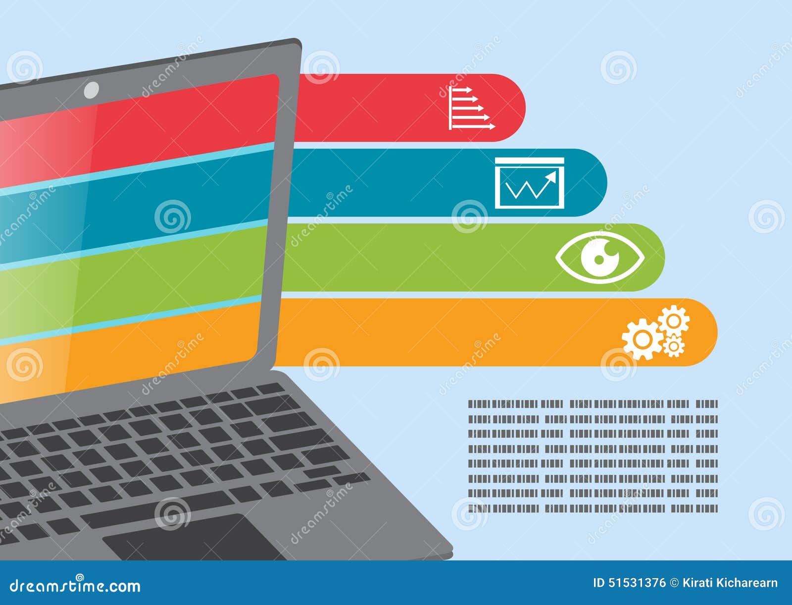 Notebook Computer Info Graphic Presentation Stock Vector - Illustration ...