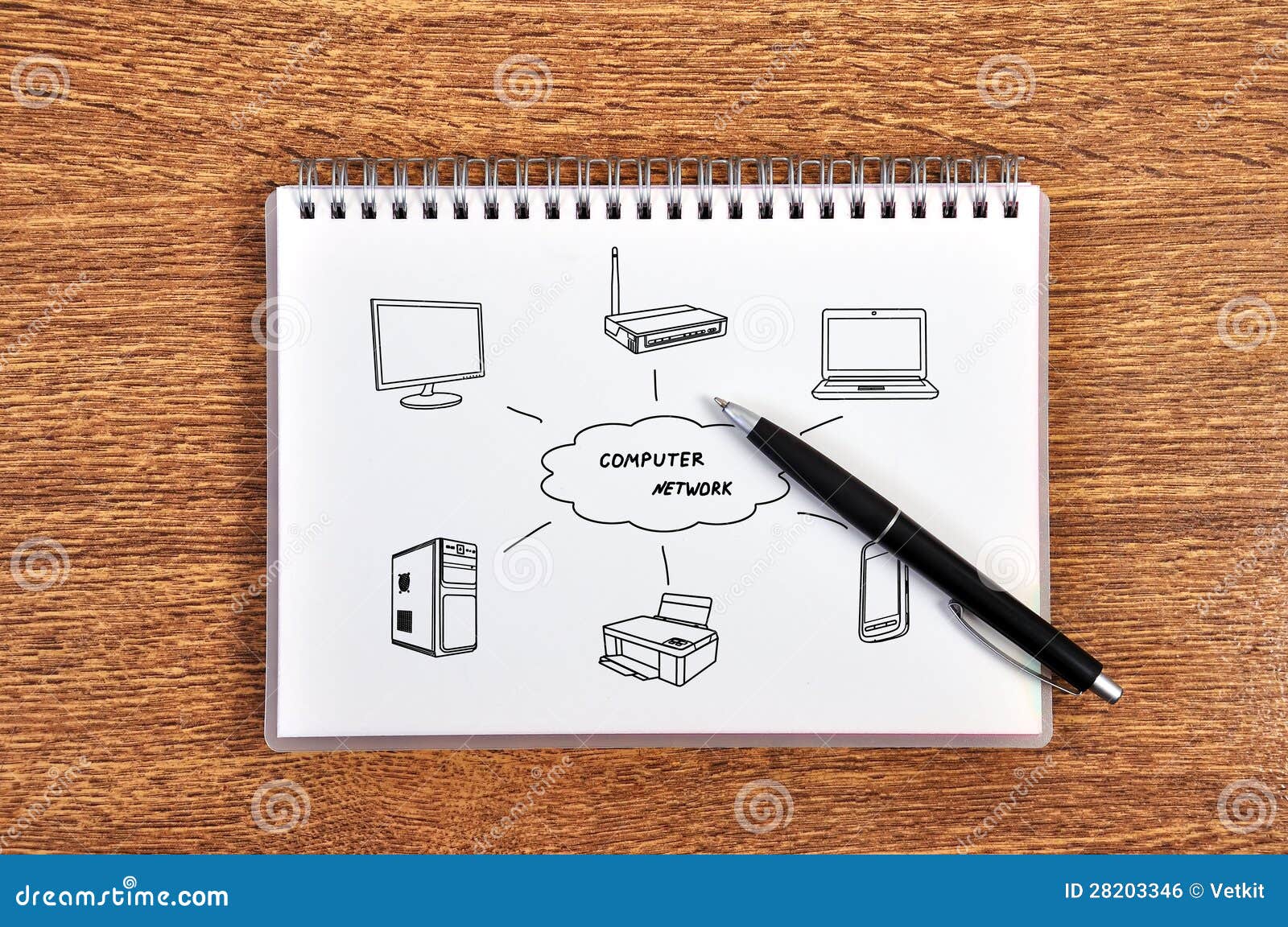 Notebook with Computer Network Stock Photo - Image of interaction ...