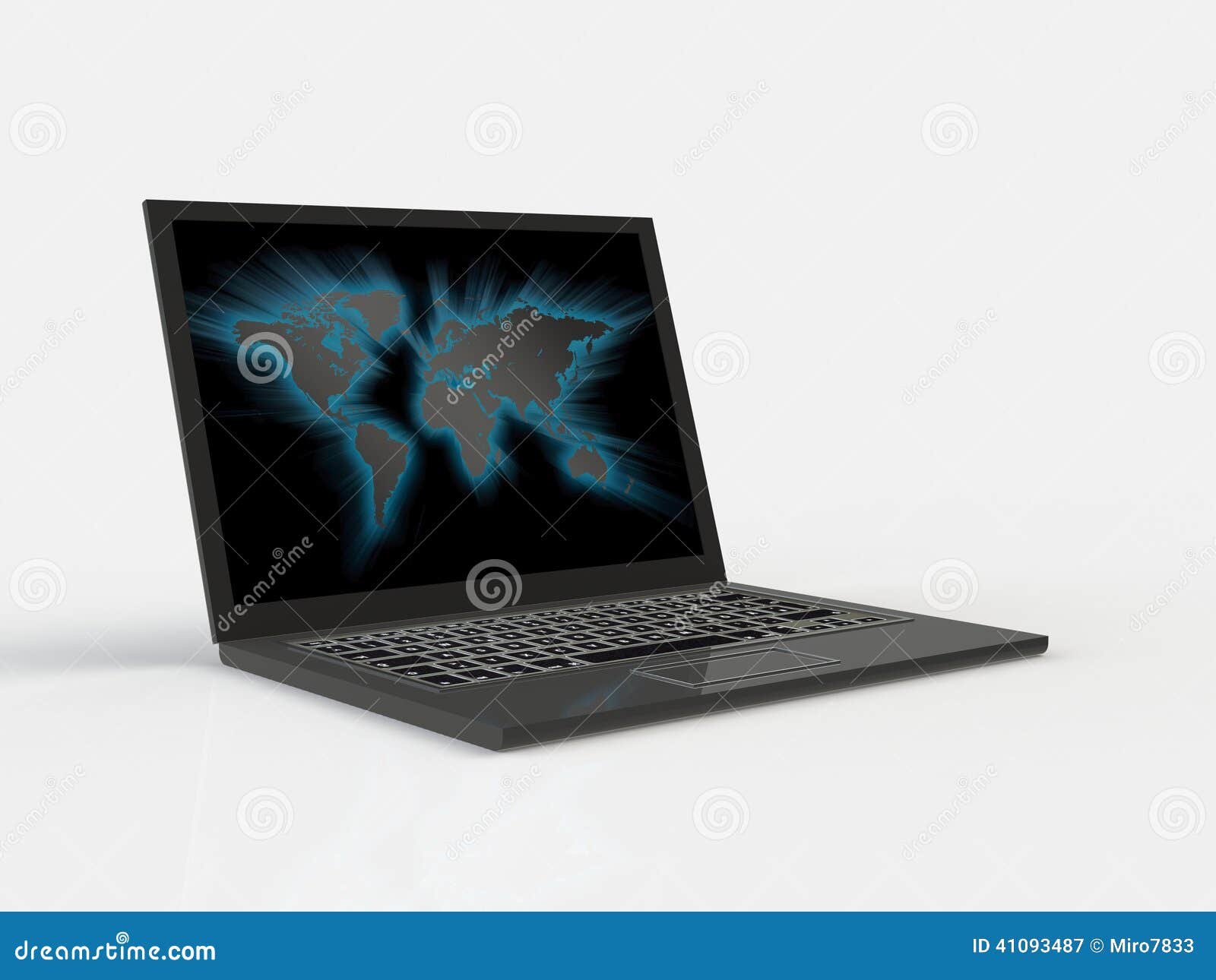 Notebook Computer on White Background Stock Illustration - Illustration ...