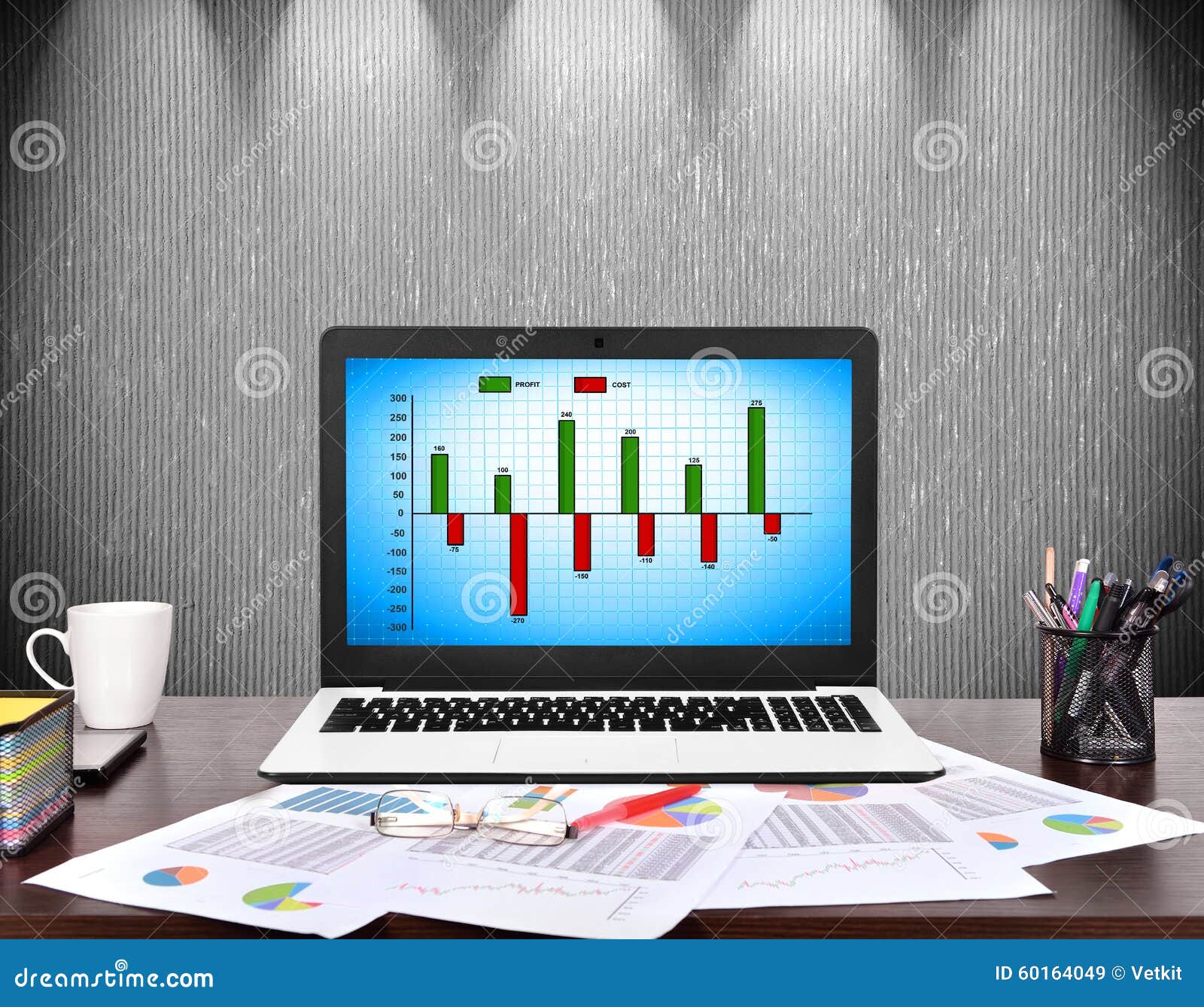 Notebook with cost chart stock image. Image of internet - 60164049