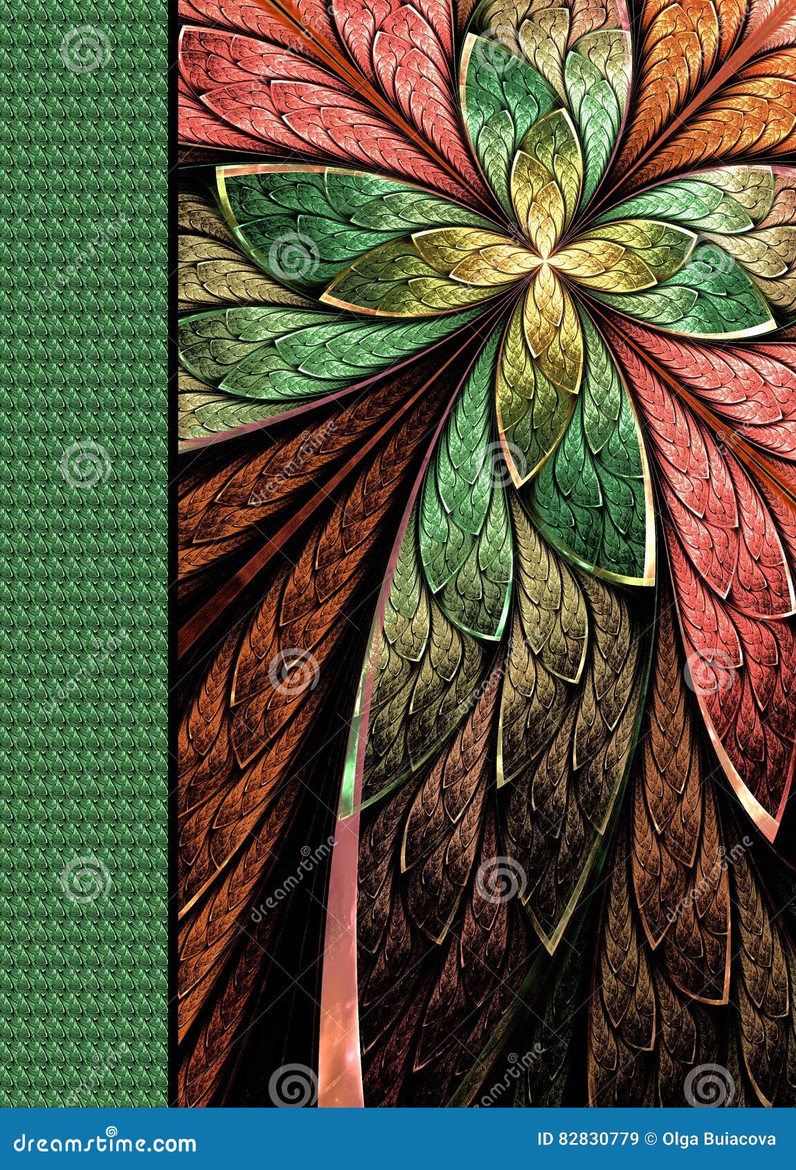 Notebook Cover with Beautiful Pattern in Fractal Design. Stock ...