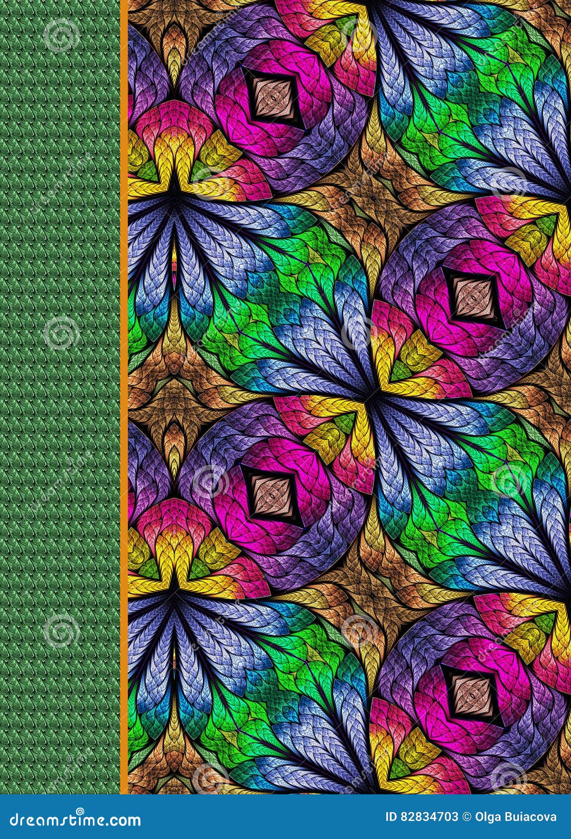 Notebook Cover with Beautiful Pattern in Fractal Design. Stock ...