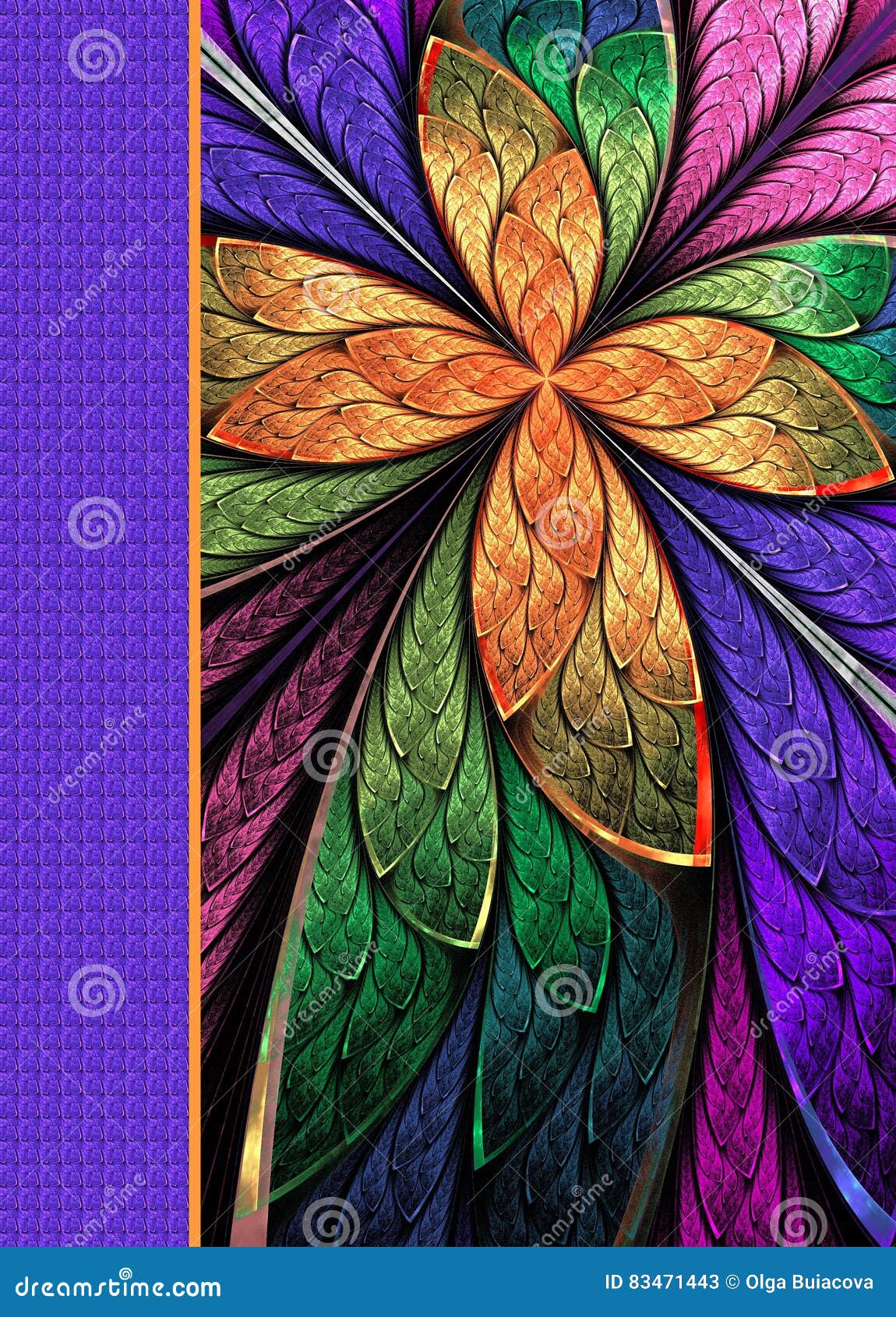 Notebook Cover with Beautiful Pattern in Fractal Design. Stock ...