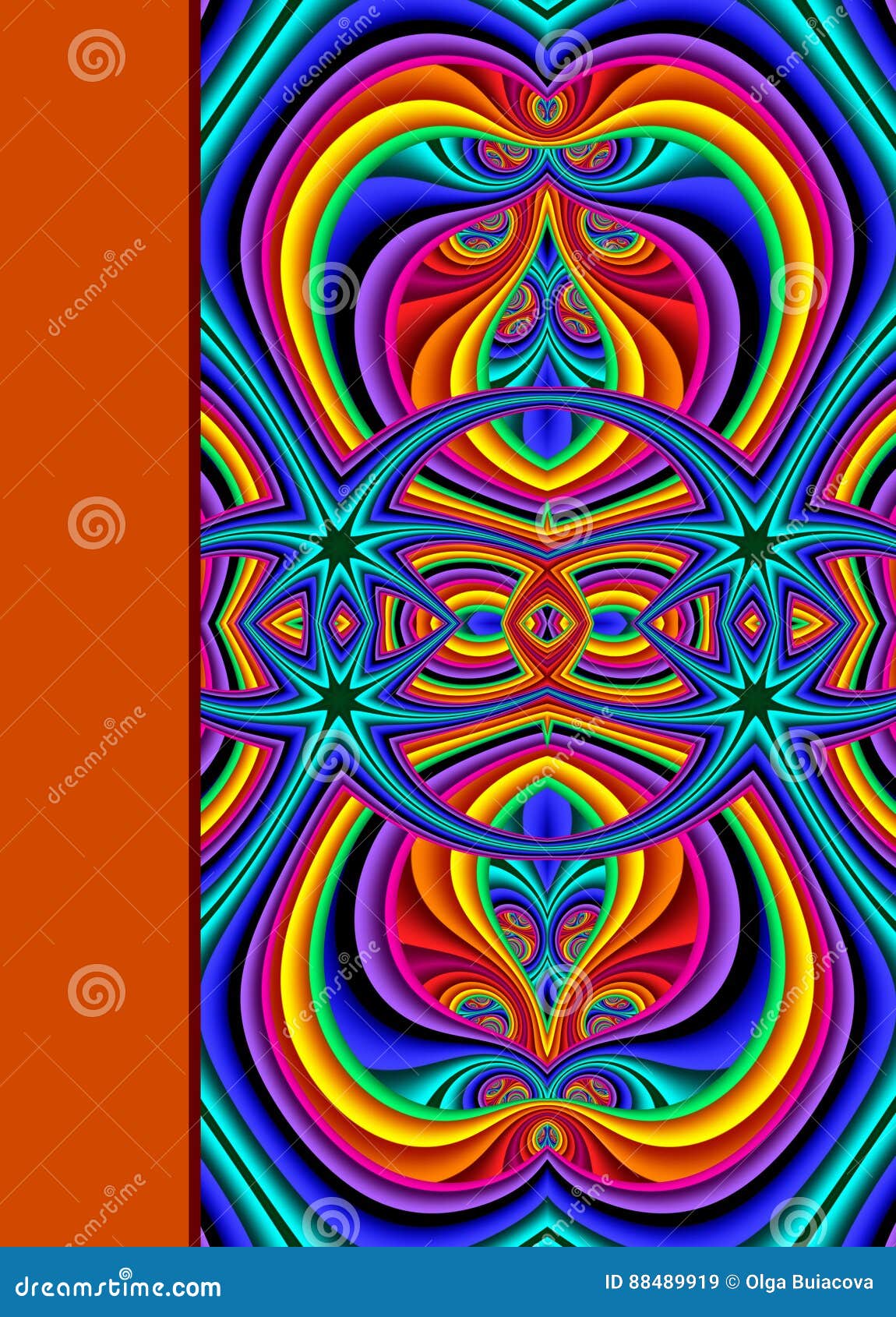 Notebook Cover with Beautiful Pattern in Fractal Design. Stock ...