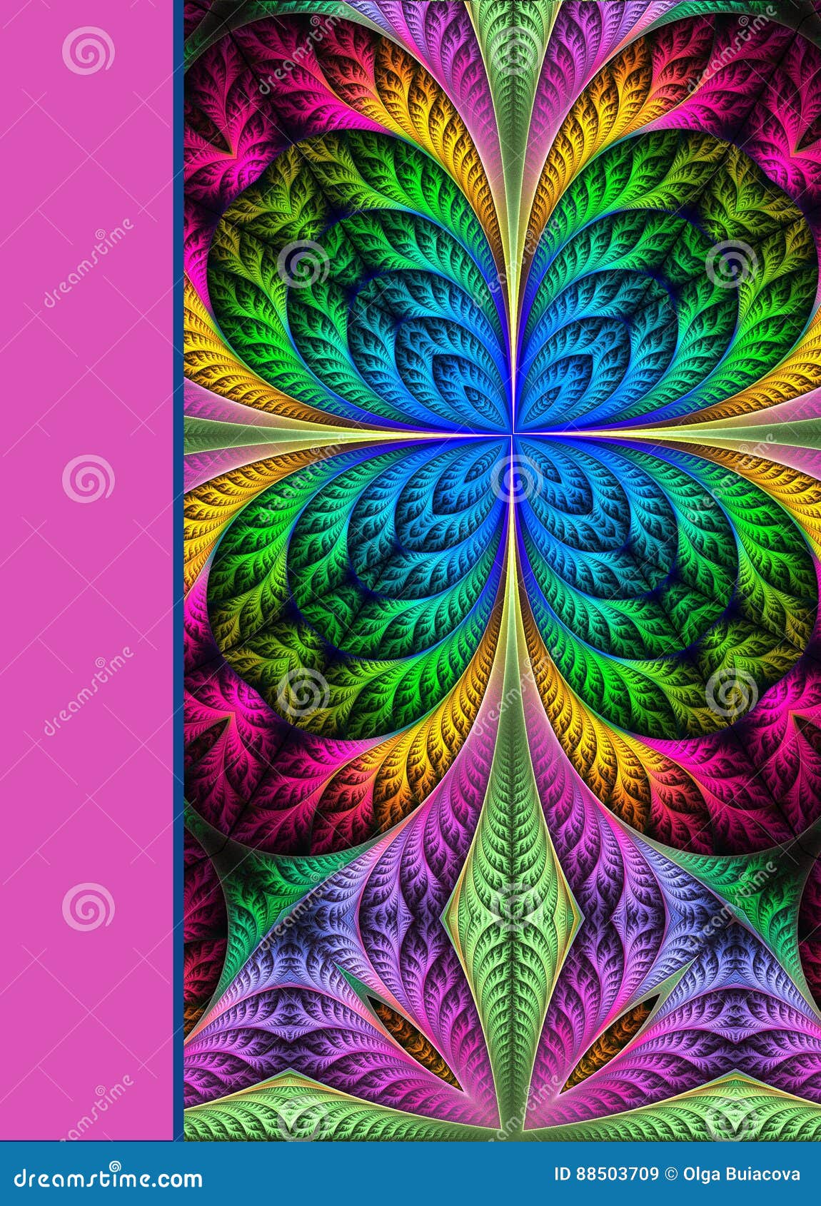 Notebook Cover with Beautiful Pattern in Fractal Design. Stock ...