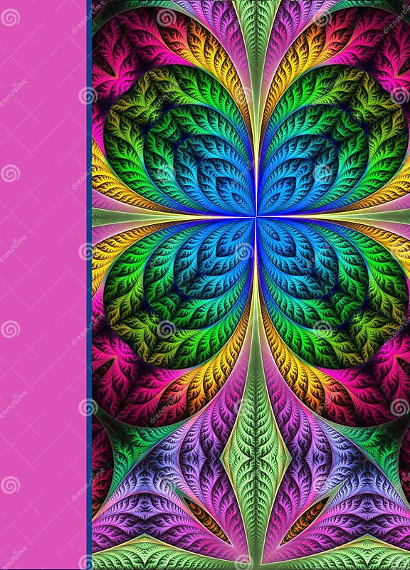 Notebook Cover with Beautiful Pattern in Fractal Design. Stock ...