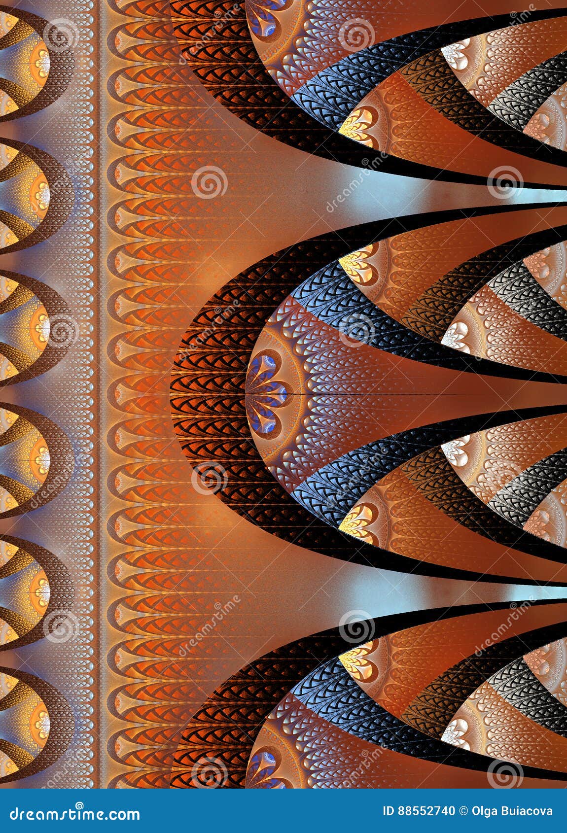 Notebook Cover with Beautiful Pattern in Fractal Design. Stock ...