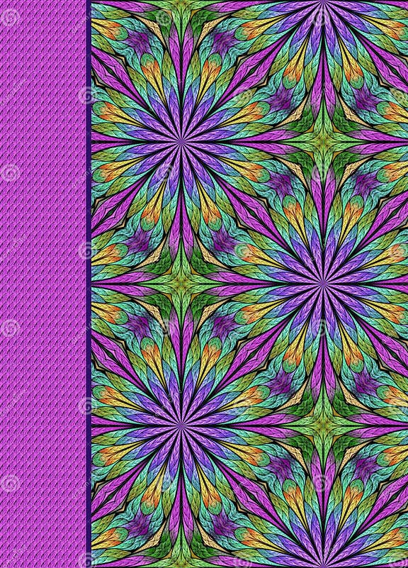 Notebook Cover with Beautiful Pattern in Fractal Design. Stock ...