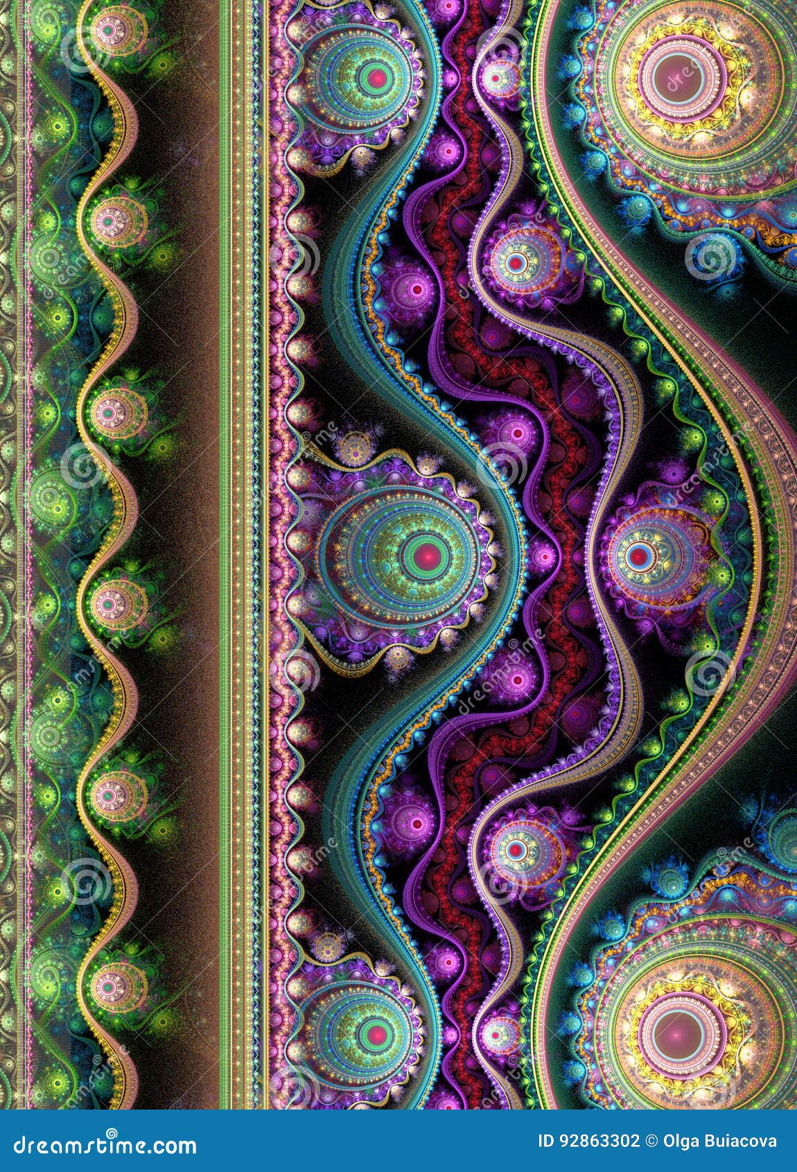 Notebook Cover with Beautiful Pattern in Fractal Design. Stock ...