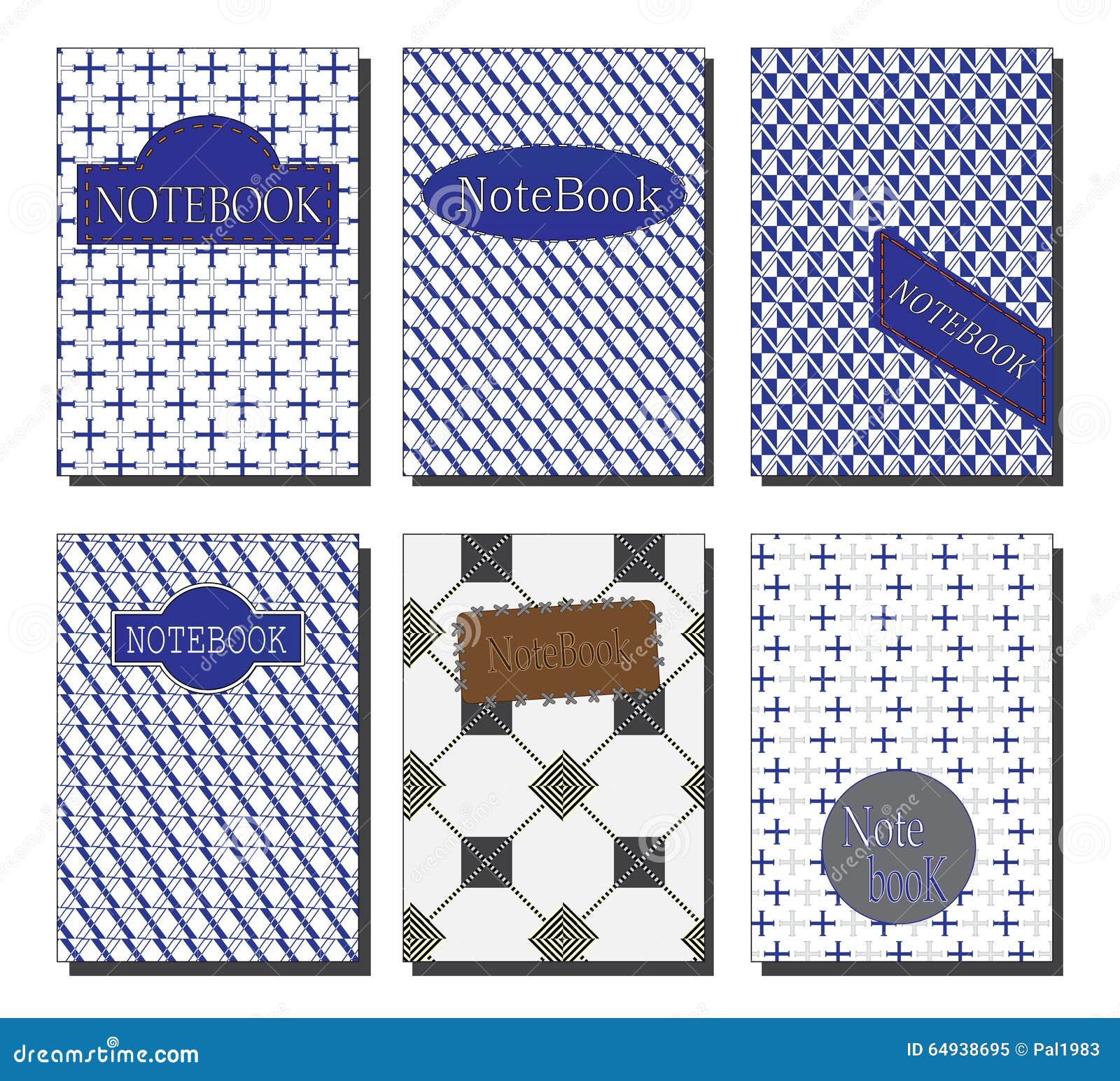Notebook cover design set stock vector. Illustration of printout - 64938695