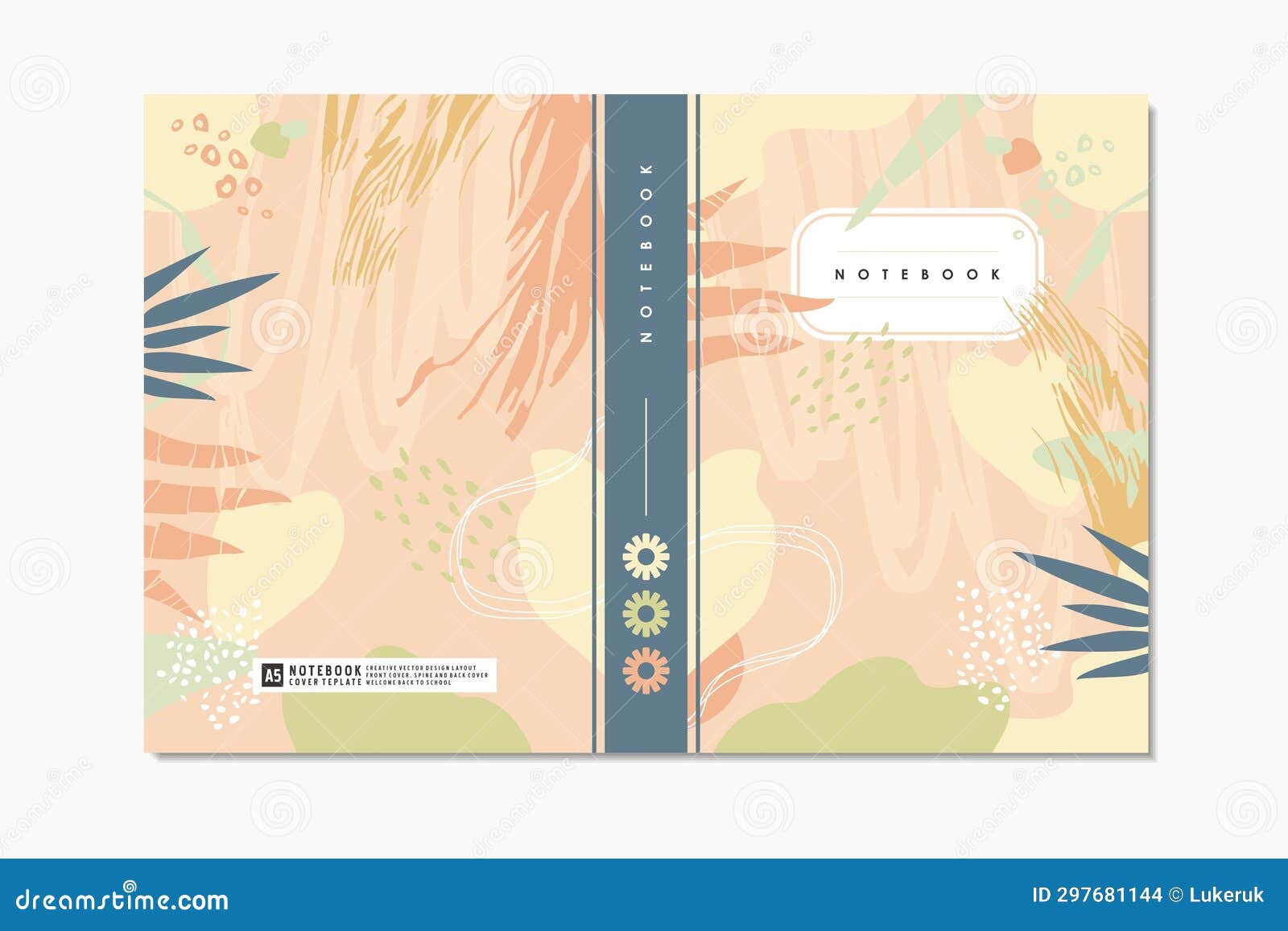 Notebook Covers Design Template with Foral Background Stock ...