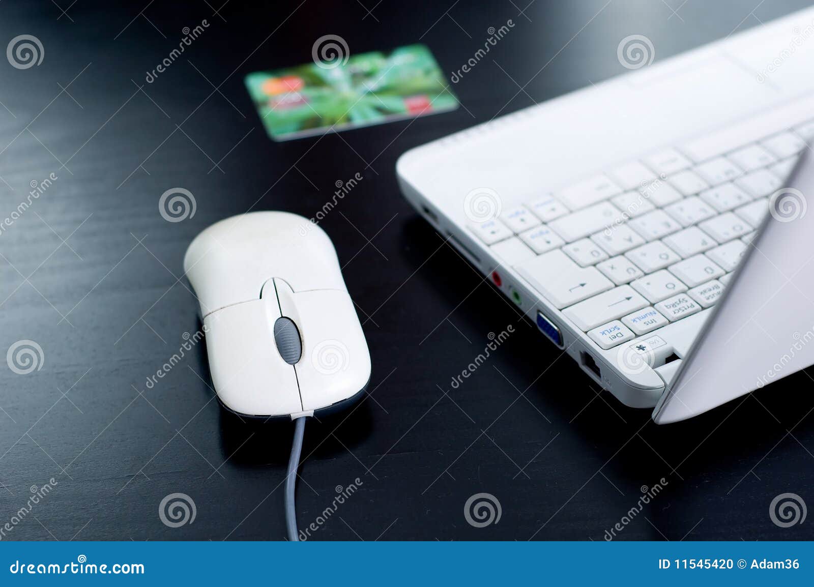 Notebook, Credit Card, Mouse Stock Photo - Image of card, keyboard ...