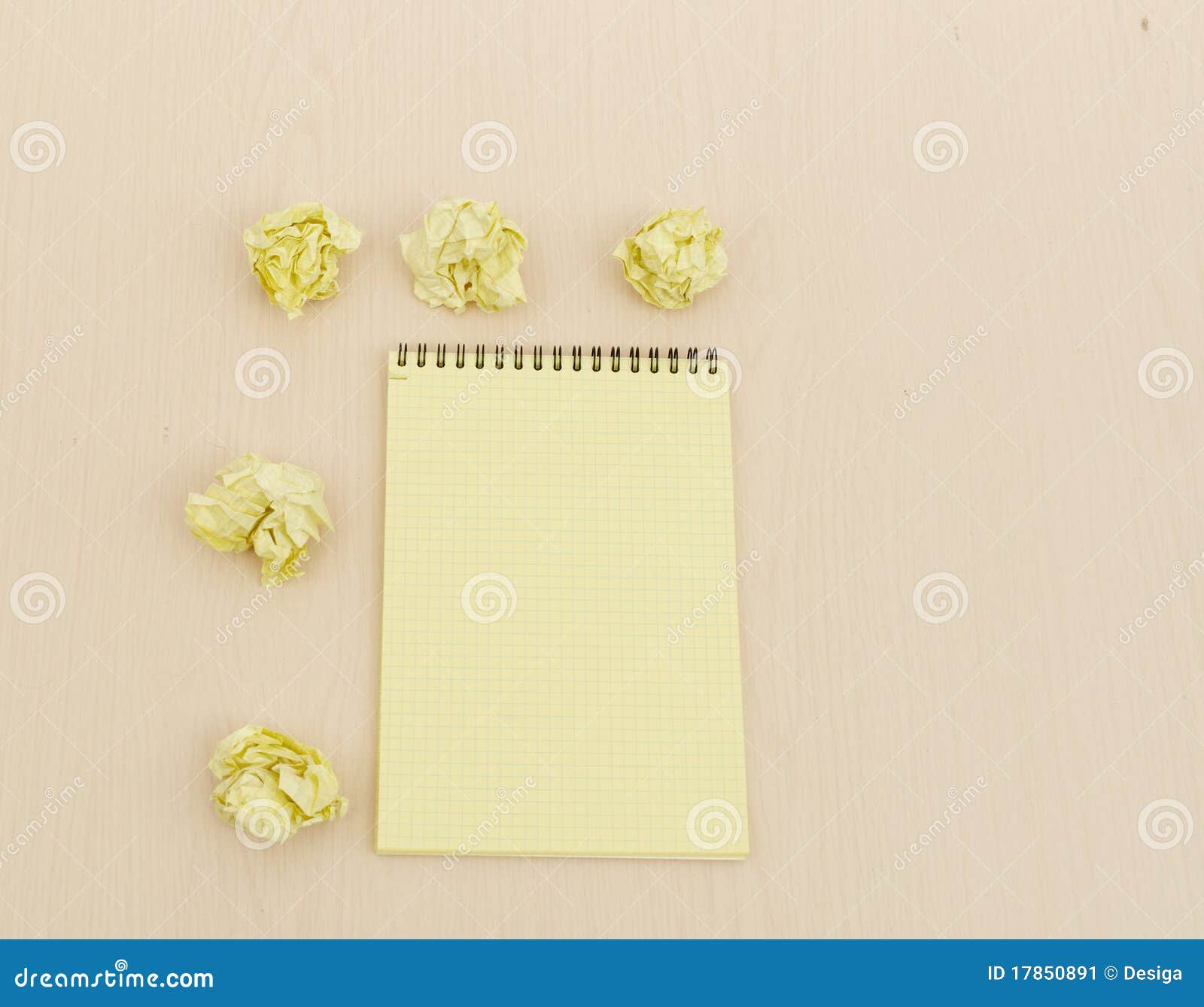 Notebook and Crumpled Paper Stock Image - Image of lined, notebook ...