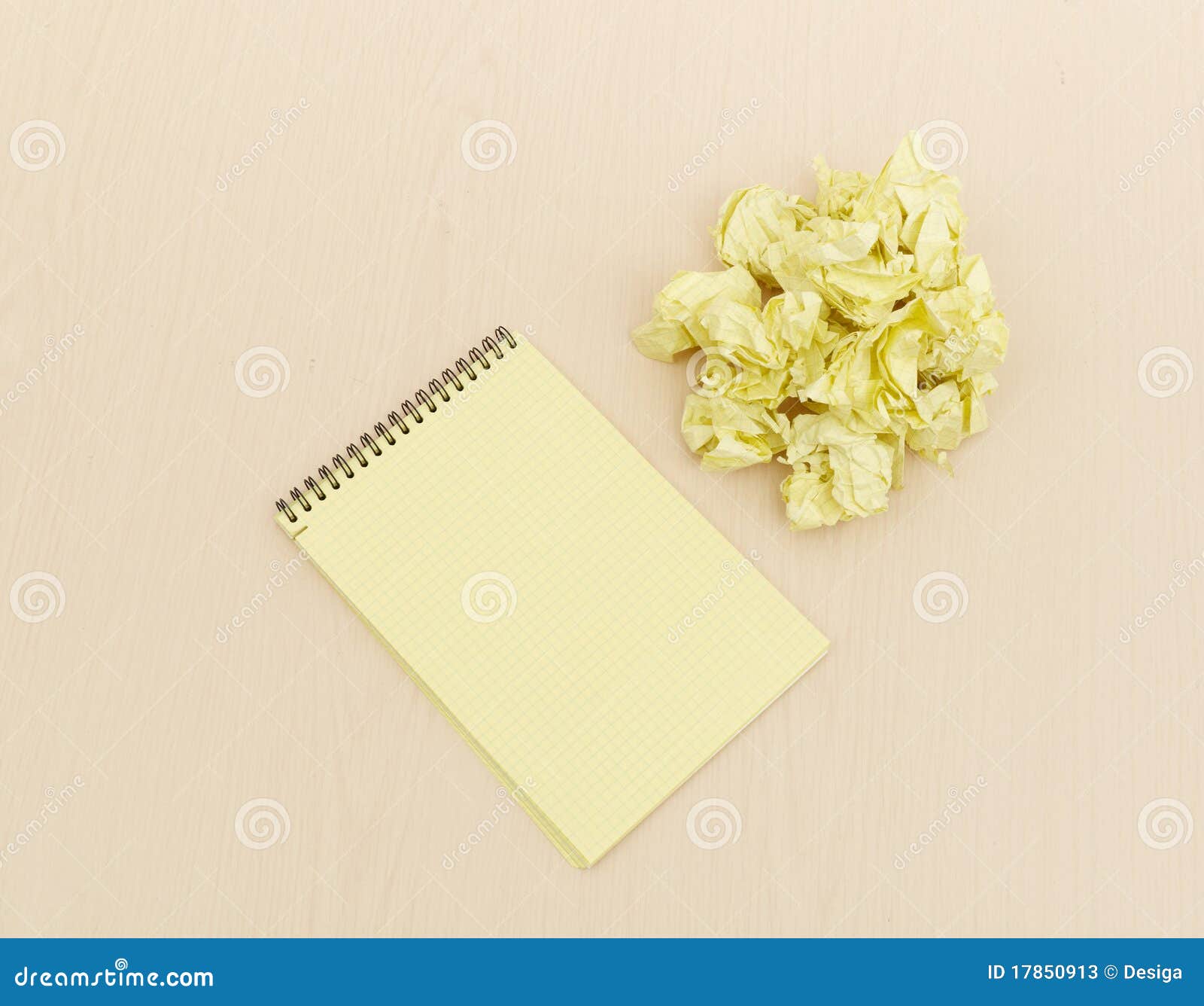 Notebook and Crumpled Paper Stock Image - Image of document, book: 17850913