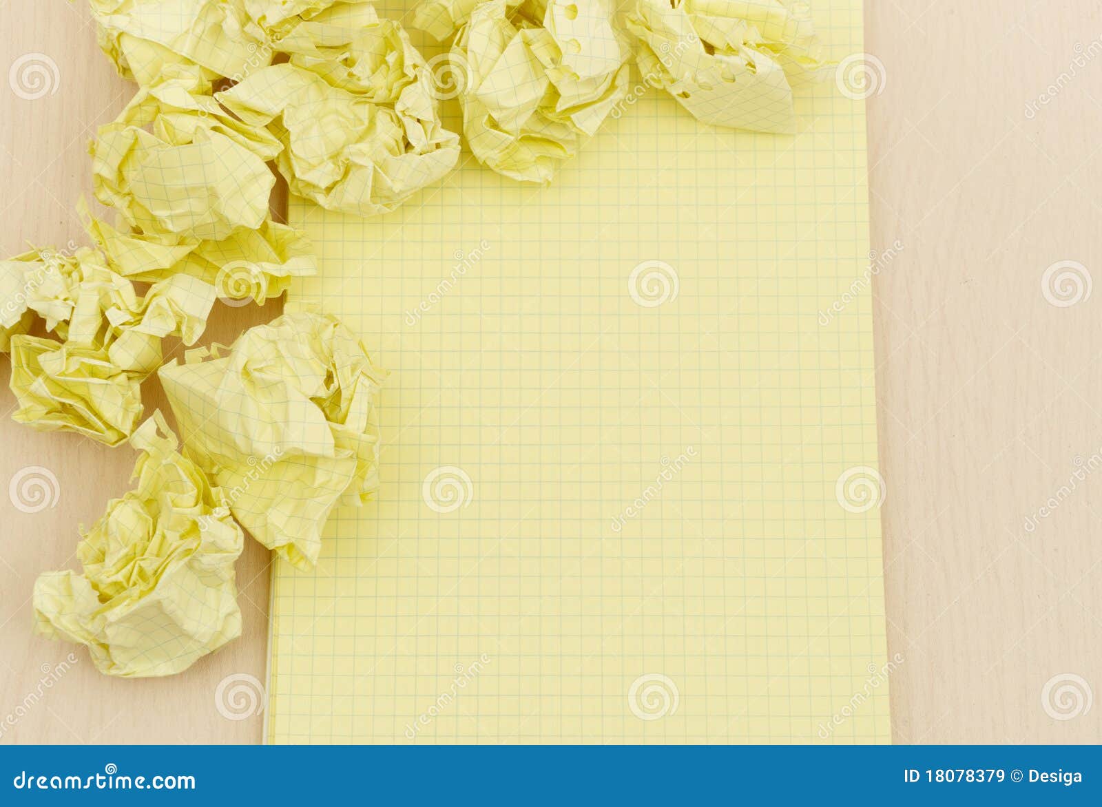 Notebook and Crumpled Paper Stock Image - Image of list, garbage: 18078379
