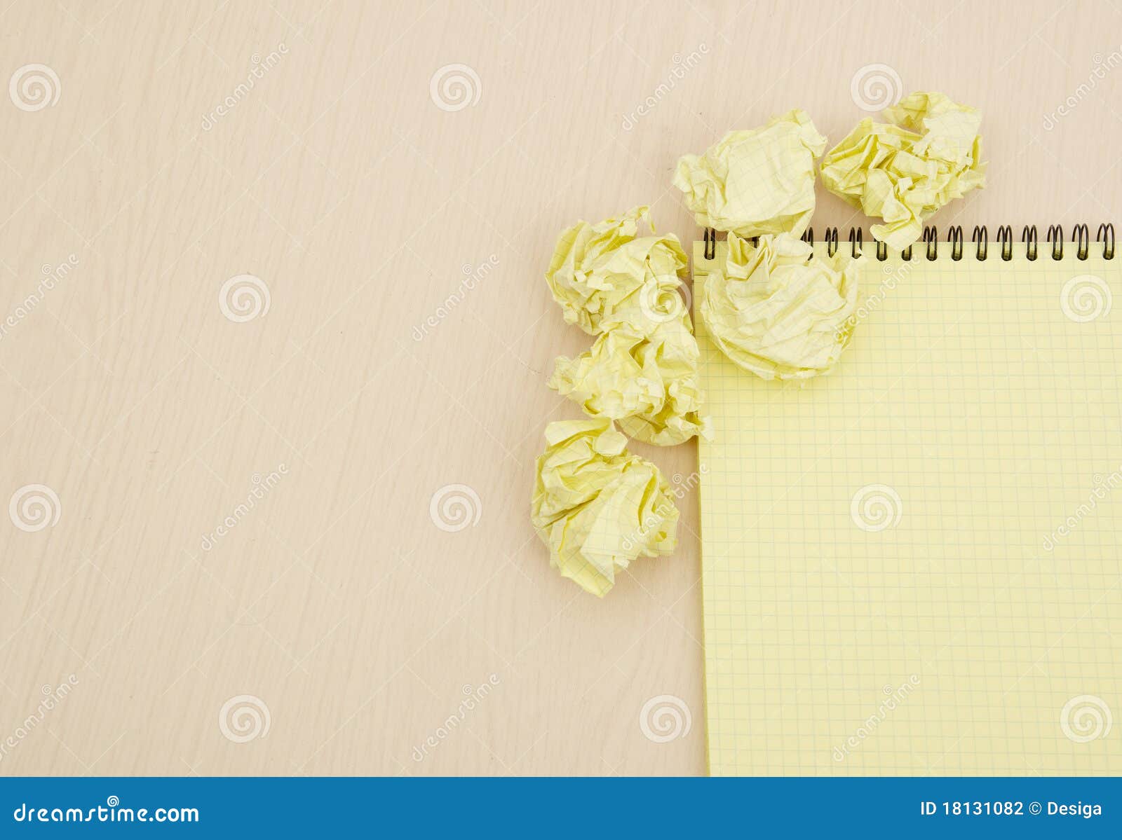 Notebook and Crumpled Paper Stock Photo - Image of notes, message: 18131082