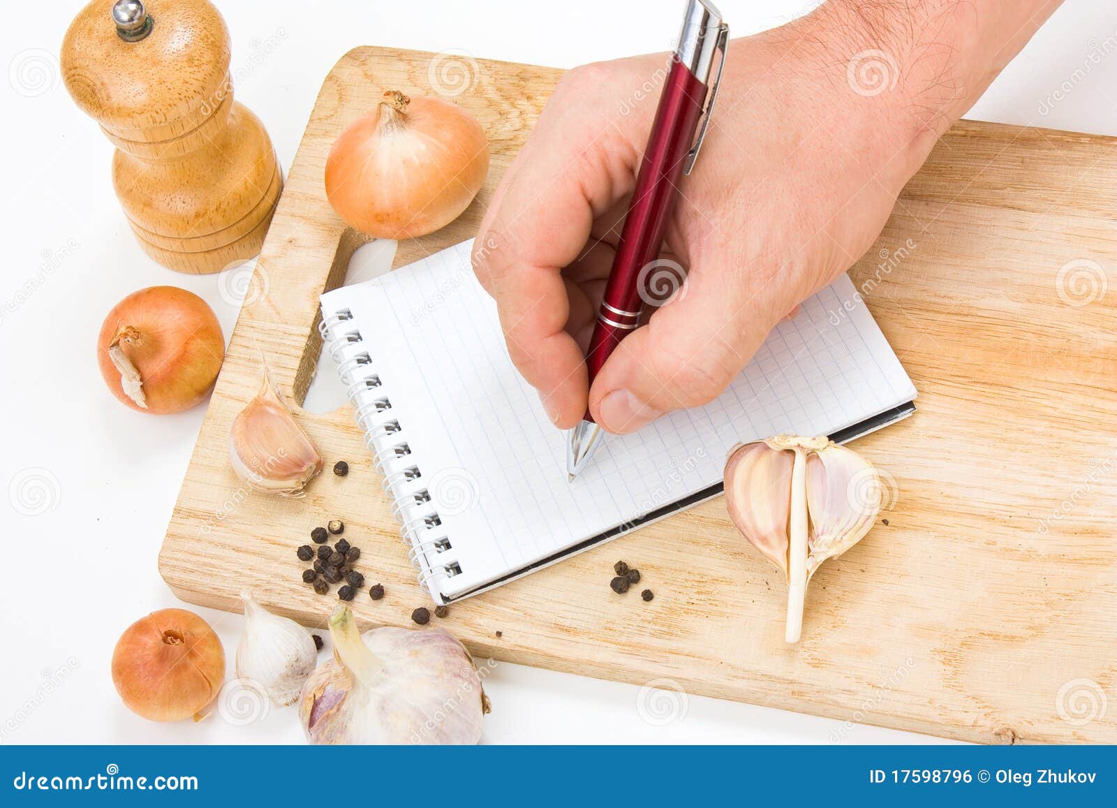 Notebook for culinary note stock photo. Image of garlic - 17598796