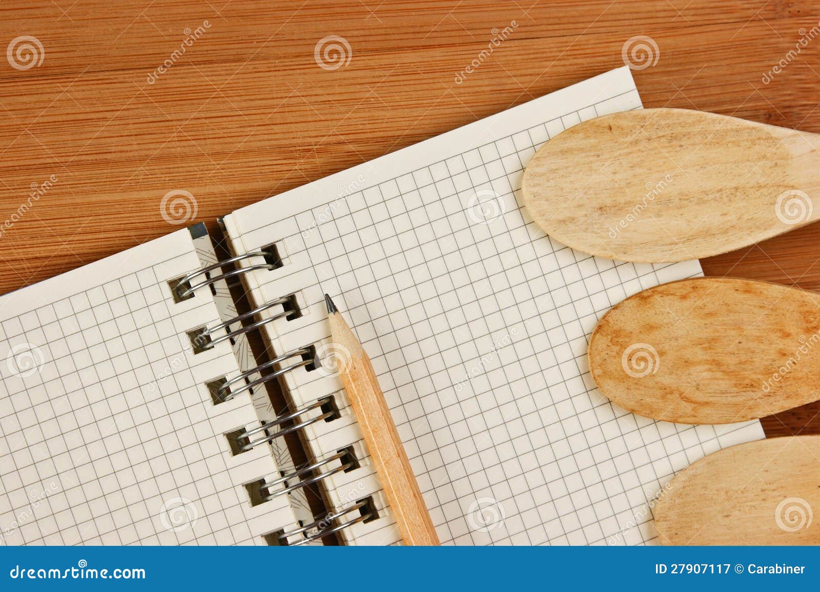 Notebook for Culinary Recipes on a Kitchen Stock Image - Image of spoon ...