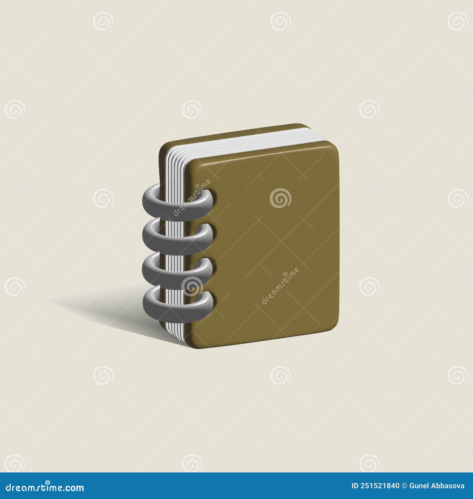 Notebook 3d Icon. Office Notebook 3d Illustration Stock Illustration ...