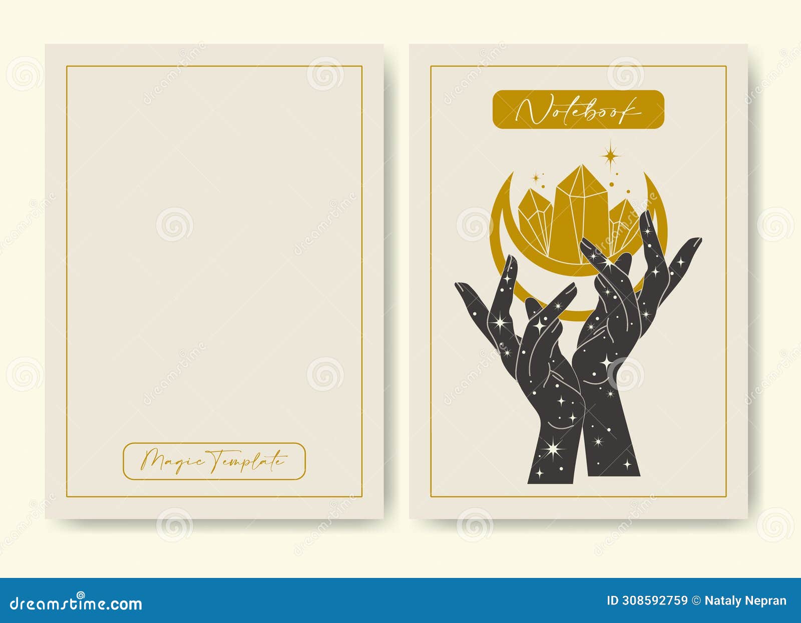 Notebook Design Witchcraft Element for Study. Cover Page Aesthetic ...