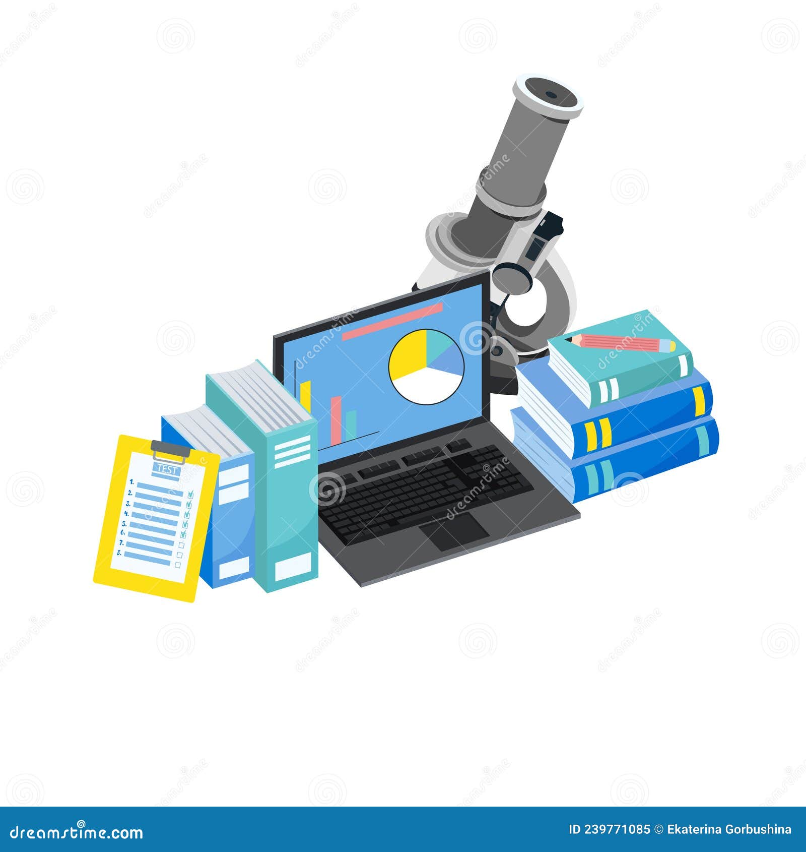 Notebook with Diagram, Checklist, Documents and Microscope. Research ...