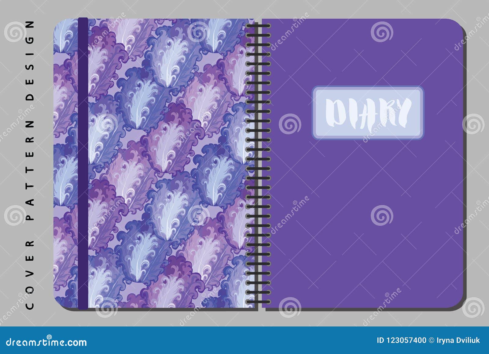 Notebook and Diary Cover Design for Print with Seamless Pattern ...