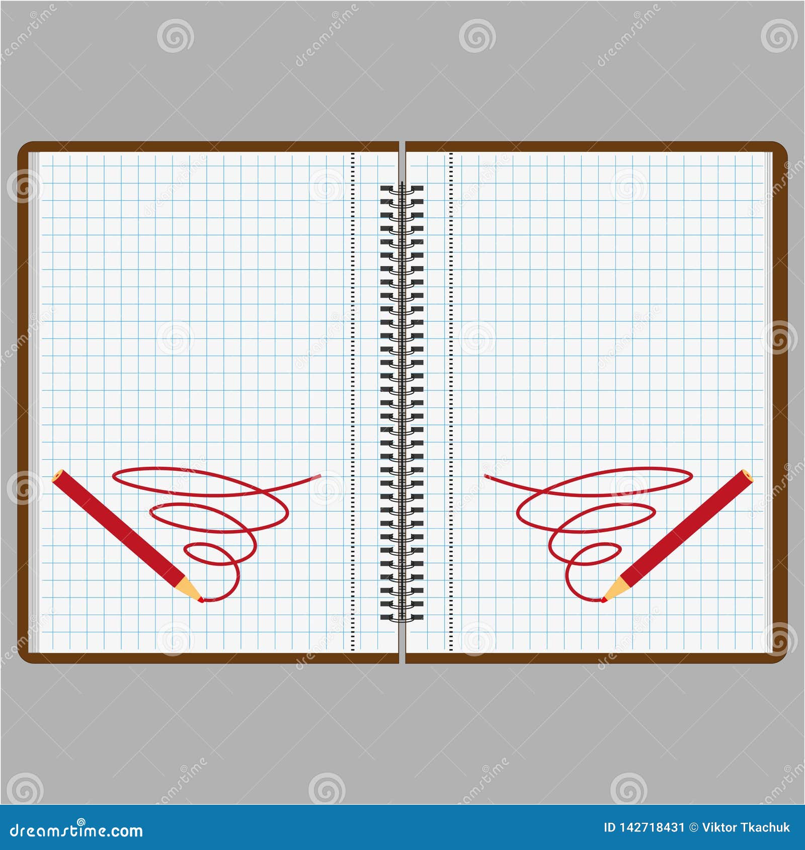A Notebook or Diary with Pages in a Box Stock Vector - Illustration of ...