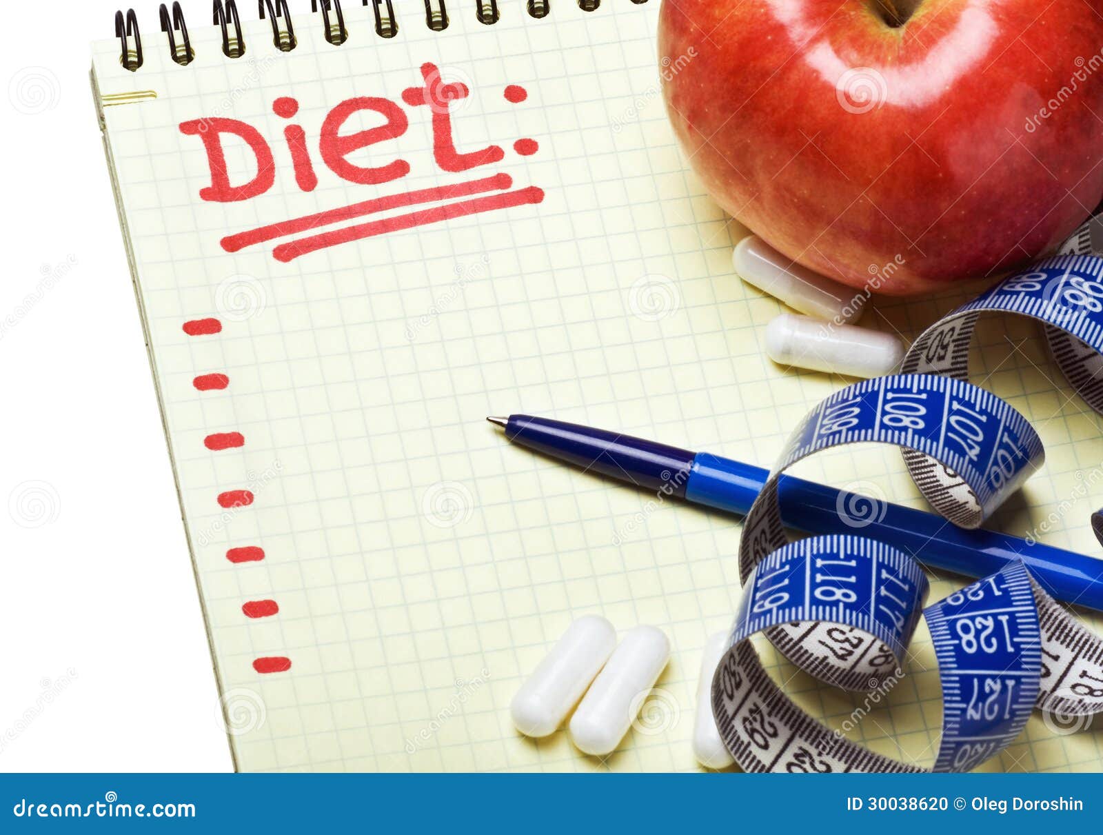 Notebook with diet plan stock photo. Image of aspirations - 30038620
