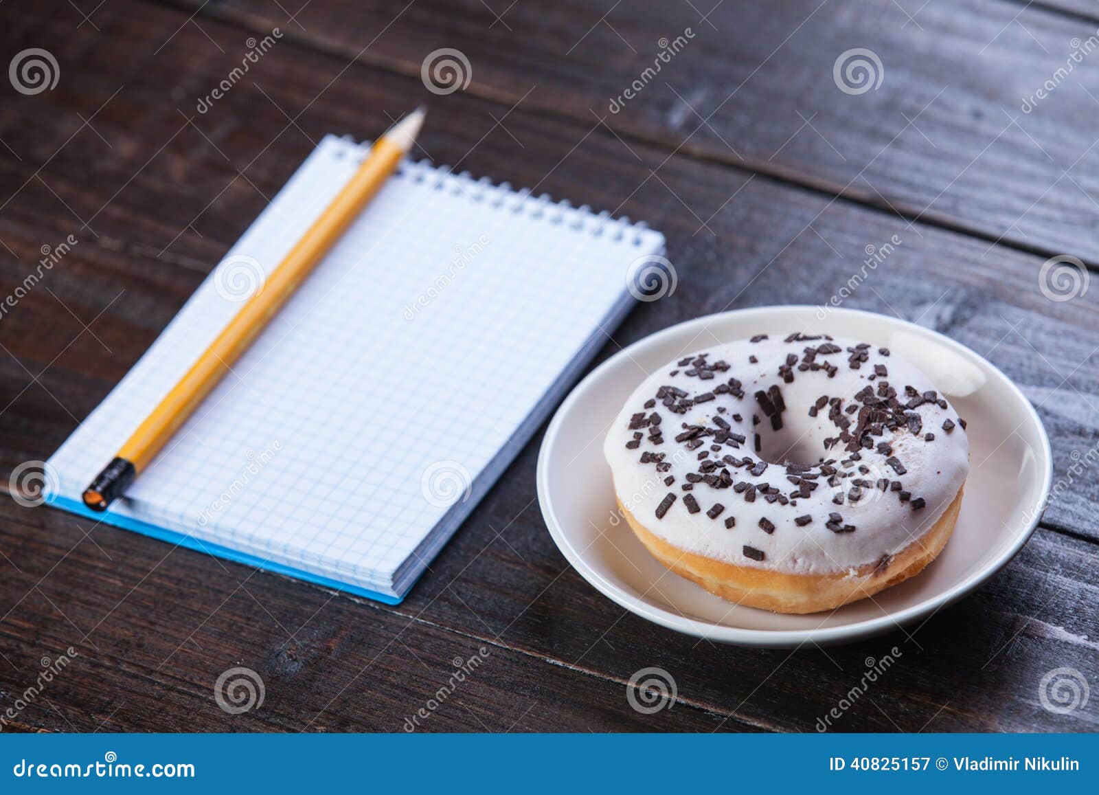 Notebook and donut stock image. Image of note, design - 40825157