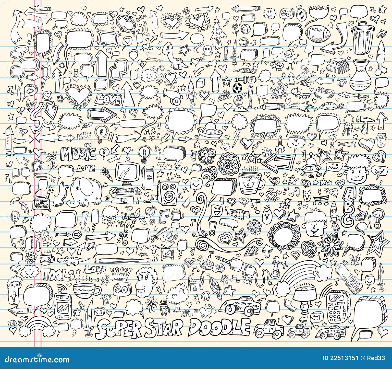 Notebook Doodle Design Elements Vector Illustration Stock Vector ...
