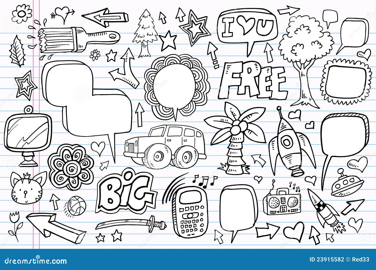 Notebook Doodle Sketch Tree Vector | CartoonDealer.com #22315013