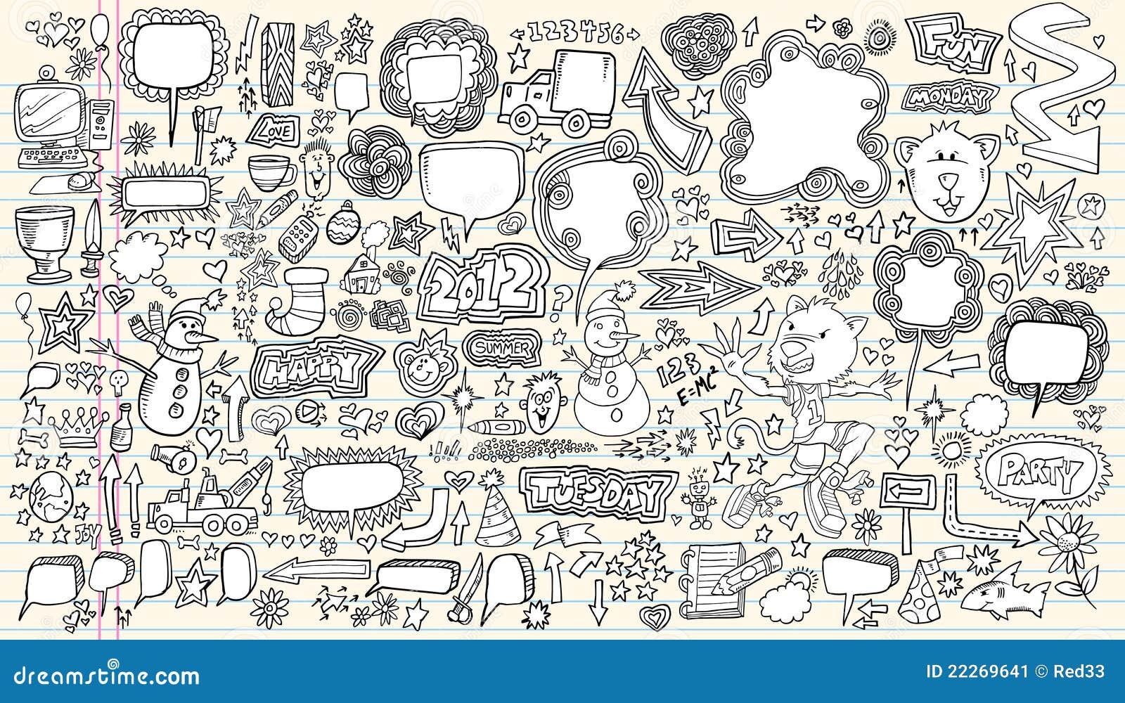 Notebook Doodle Vector Illustration Set | CartoonDealer.com #22269641