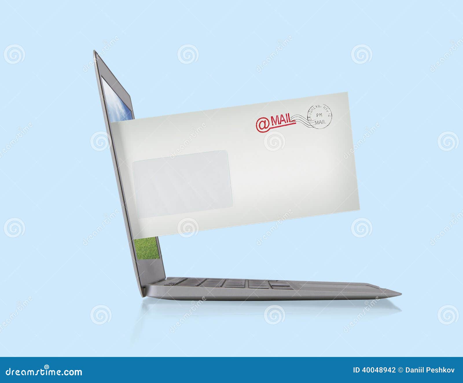 Notebook with email stock illustration. Illustration of envelope - 40048942