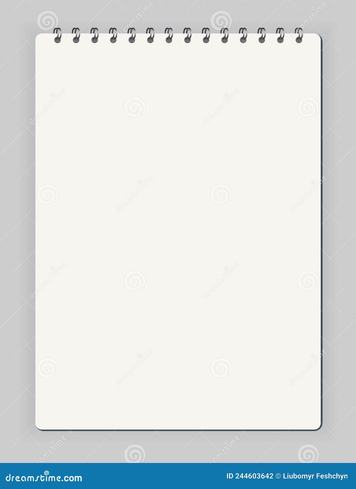 Notebook Empty. Sketchbook Blank Page. Notepad Vector Isolated Mockup ...