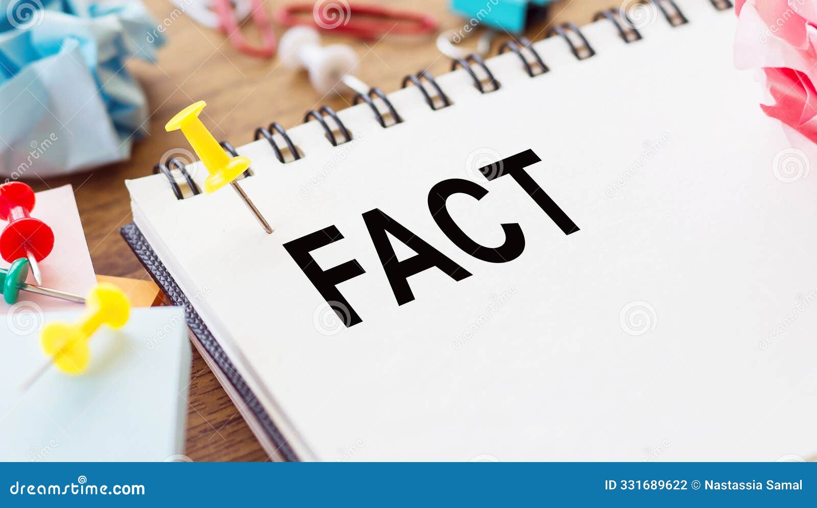 A Notebook Featuring the Word Fact Written on Its Cover in Bold Letters ...
