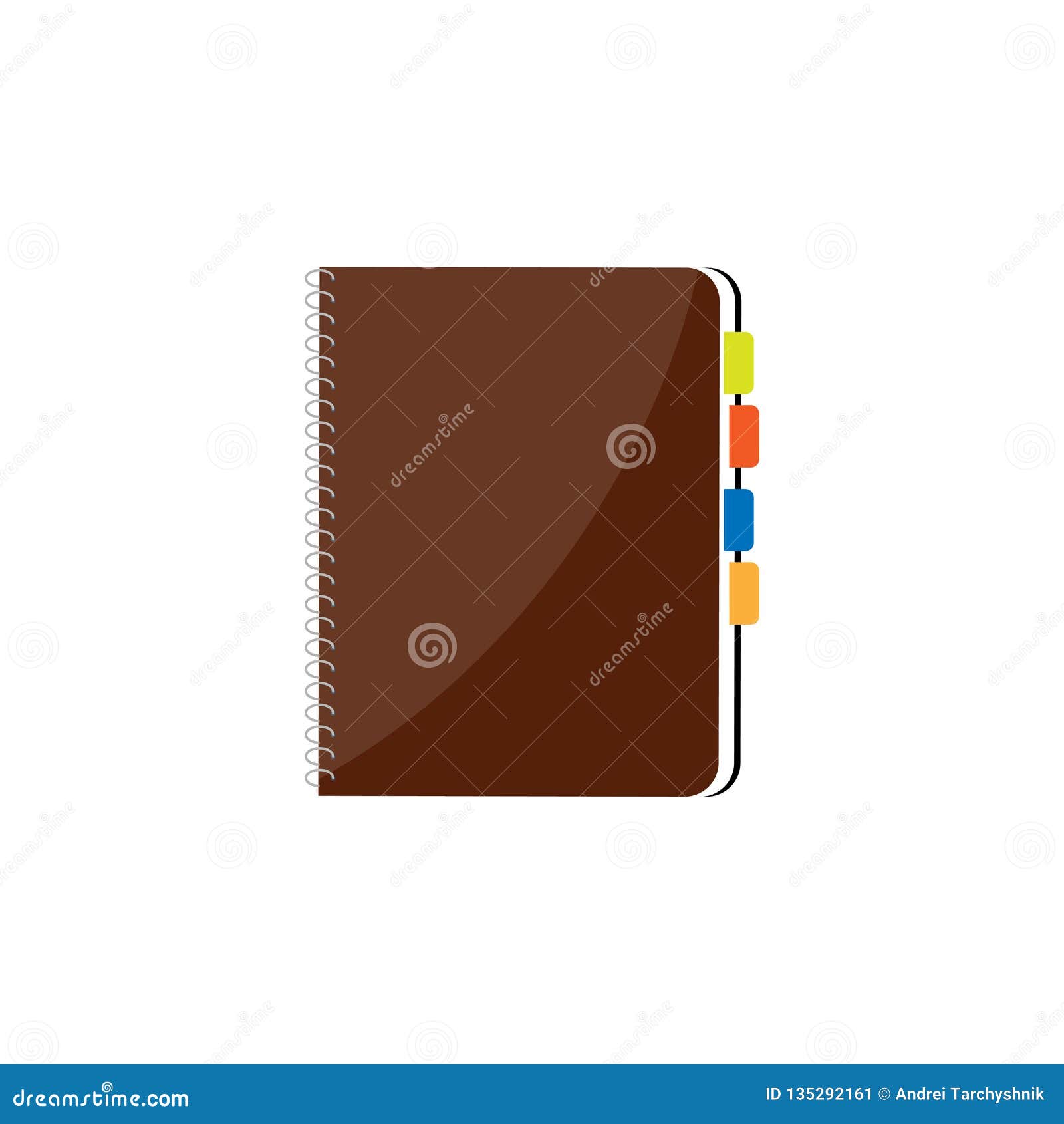 Notebook in a Flat Style. Reminder, Diary. Business Planner. Booklet ...