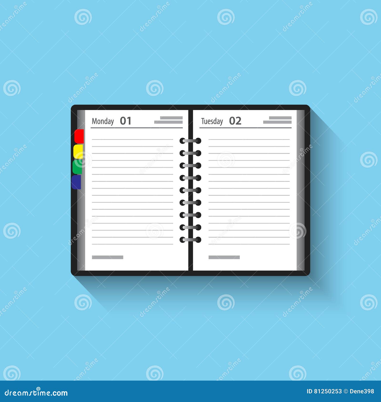 Notebook in a Flat Style. Reminder, Diary. Business Planner. Booklet ...
