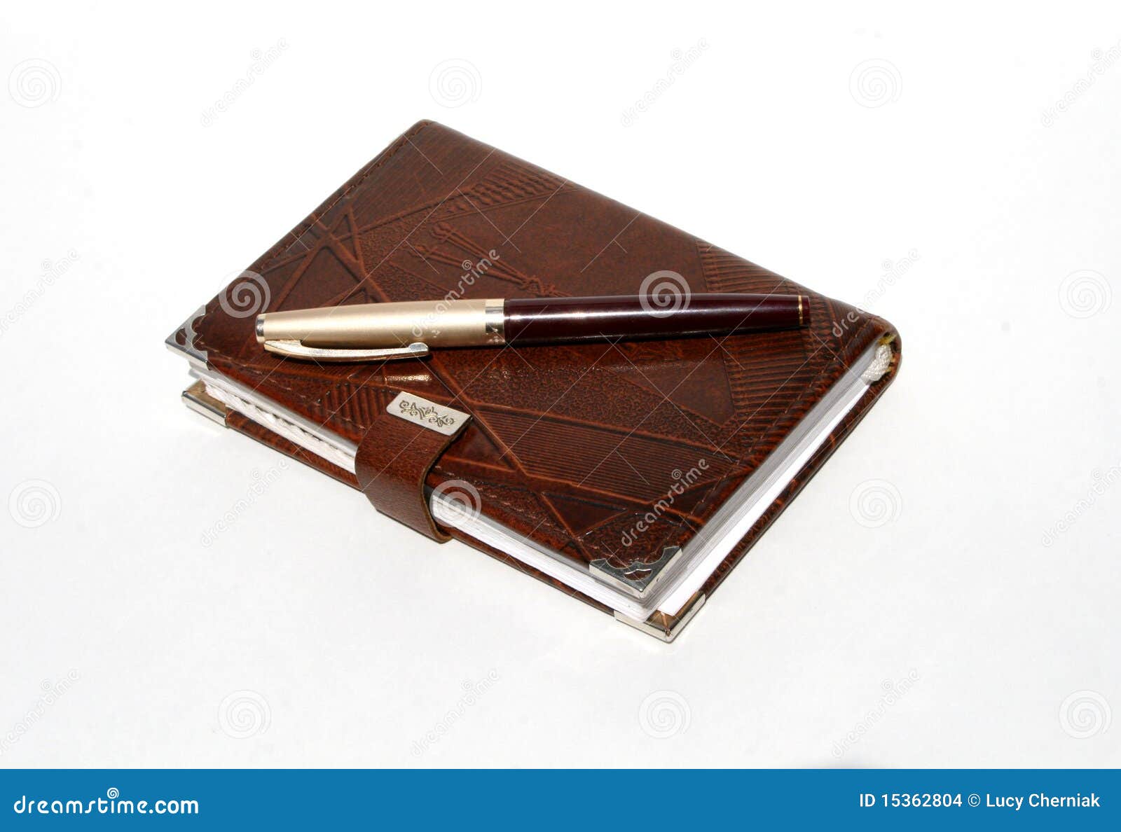 The Notebook and Fountain Pen Stock Photo - Image of buckle, metal ...