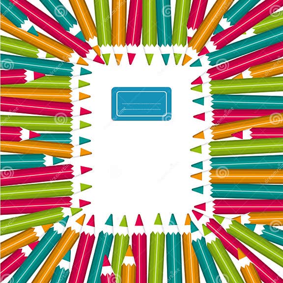 Notebook Frame of Colorful Pencils Stock Vector - Illustration of ...