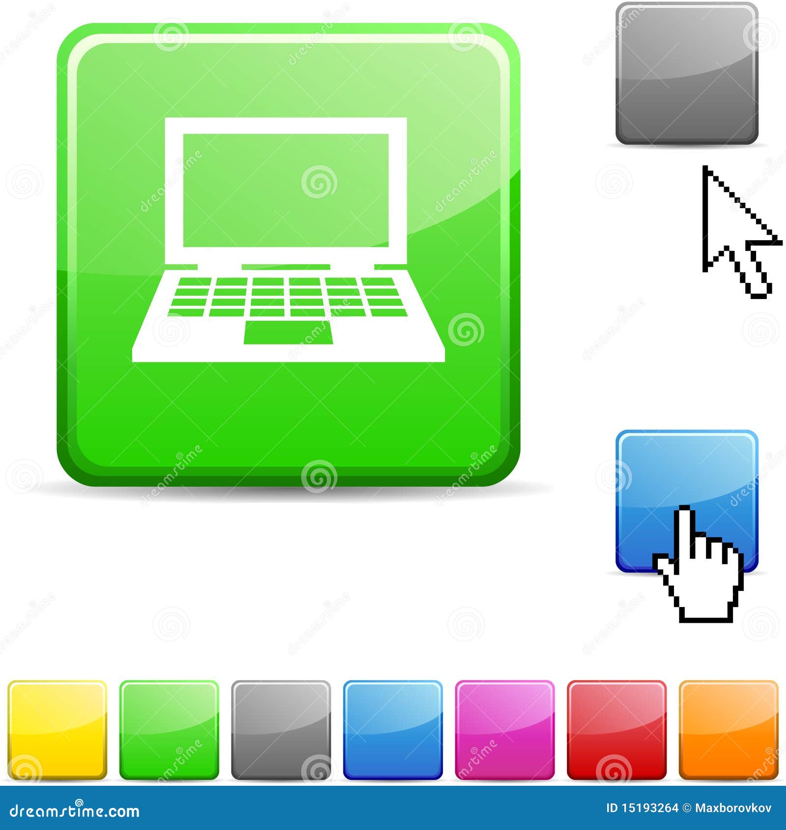 Notebook glossy button. stock vector. Illustration of icons - 15193264