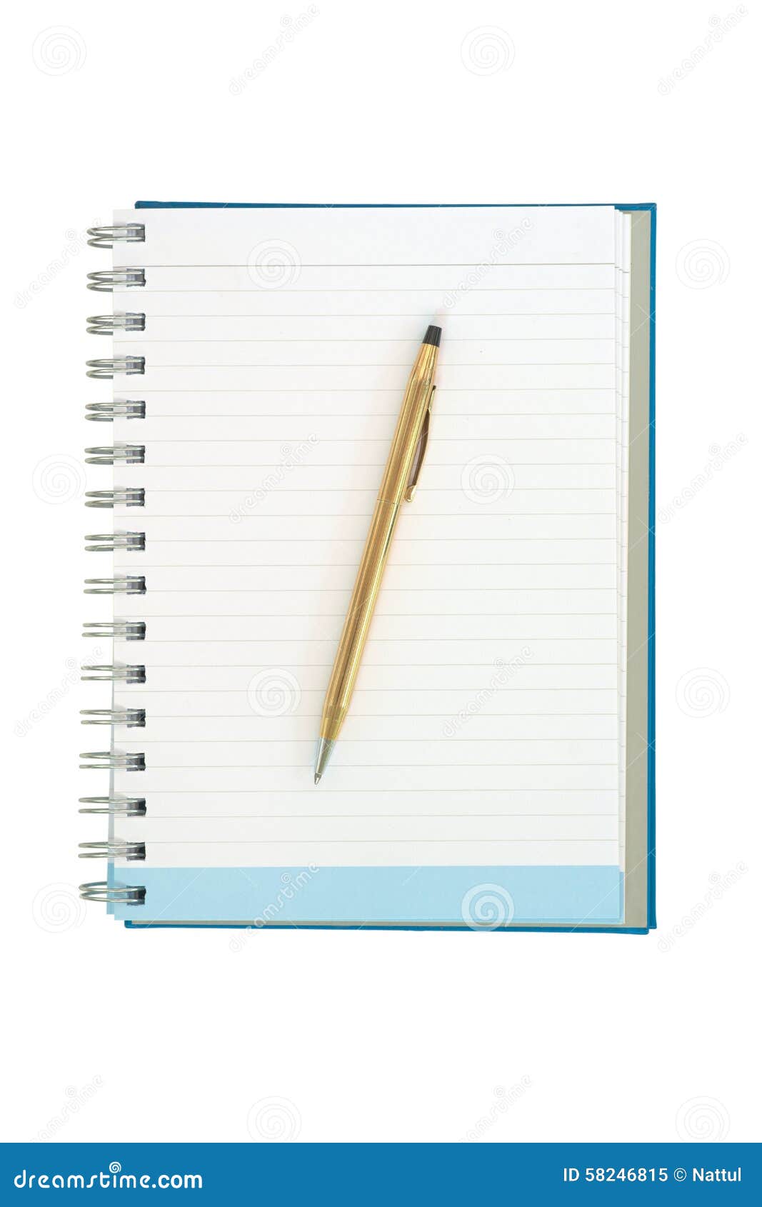 Notebook and gold pen stock image. Image of handbook - 58246815