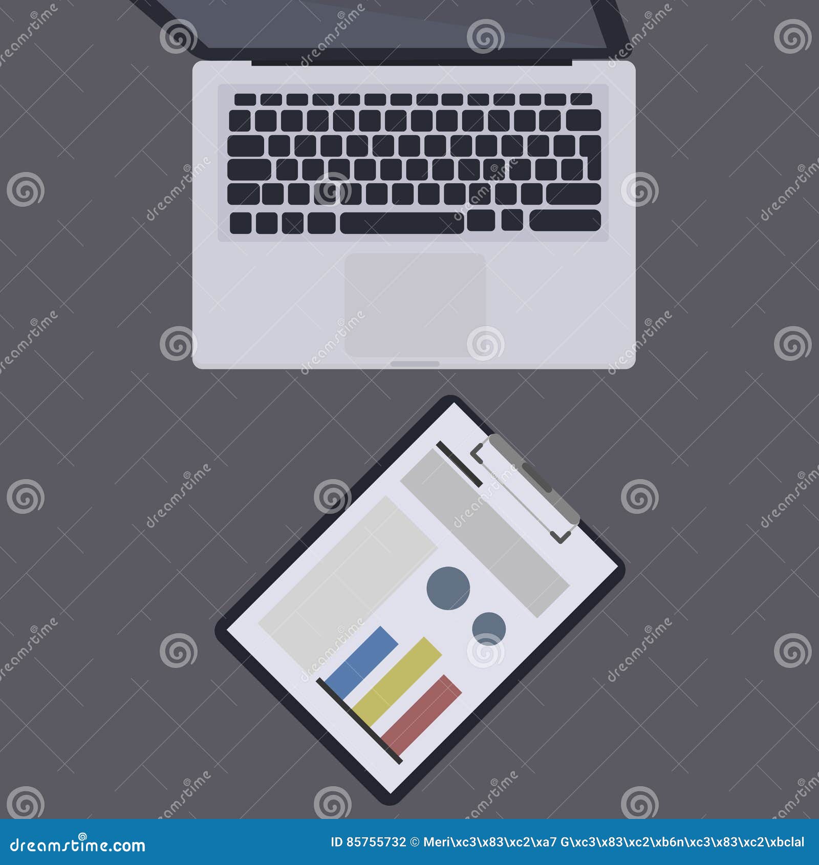 Notebook and graph page stock vector. Illustration of objects - 85755732