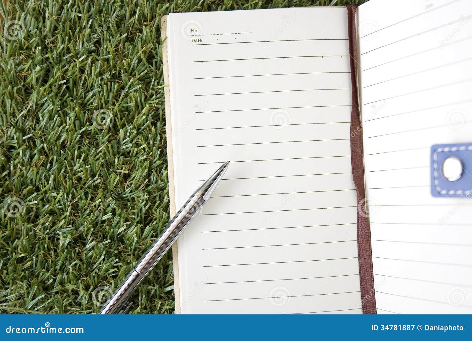 Notebook on grass stock image. Image of summer, text - 34781887