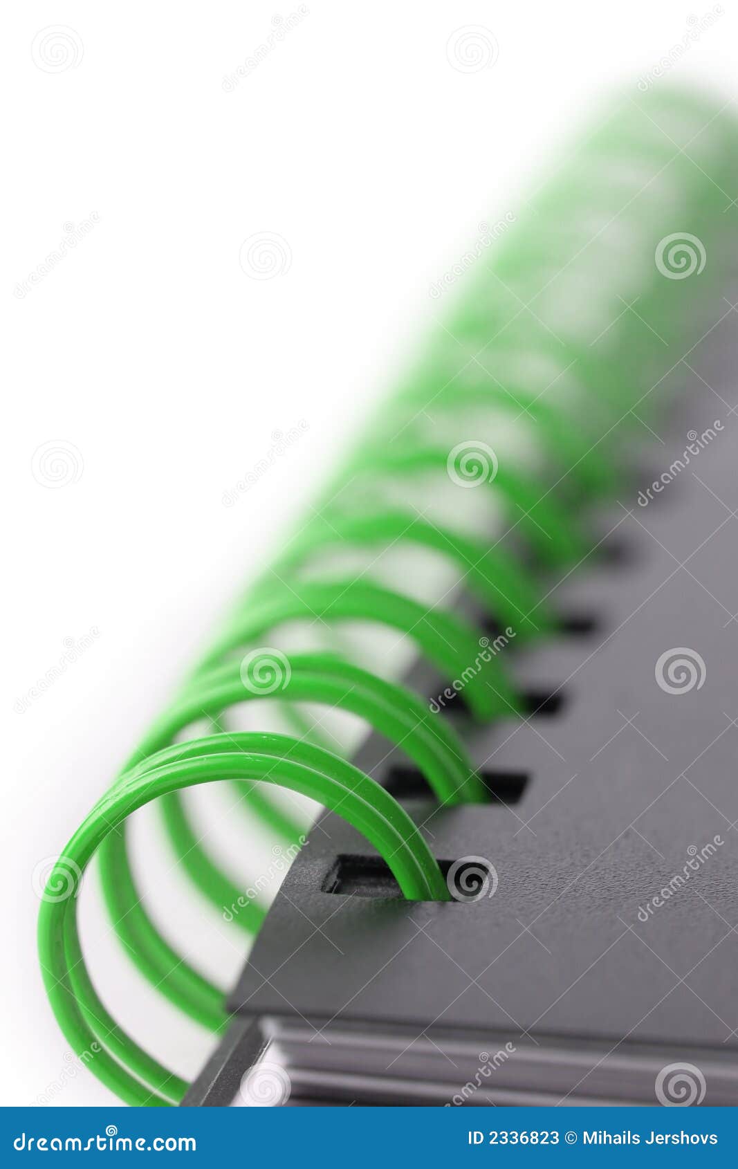 Notebook with green spiral stock image. Image of organize - 2336823