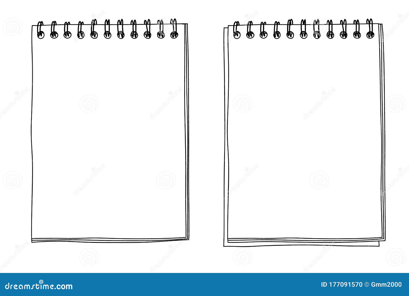 Notebook Hand Drawn Line Art Vector Illustration Stock Vector ...